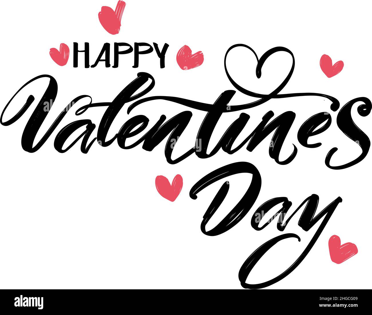 Happy valentines day greeting hand Stock Vector Images - Alamy