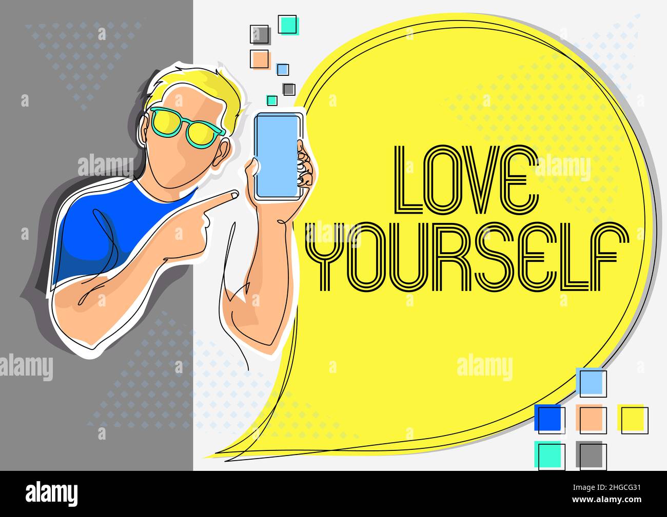 Text caption presenting Love Yourself. Internet Concept accepting the ...