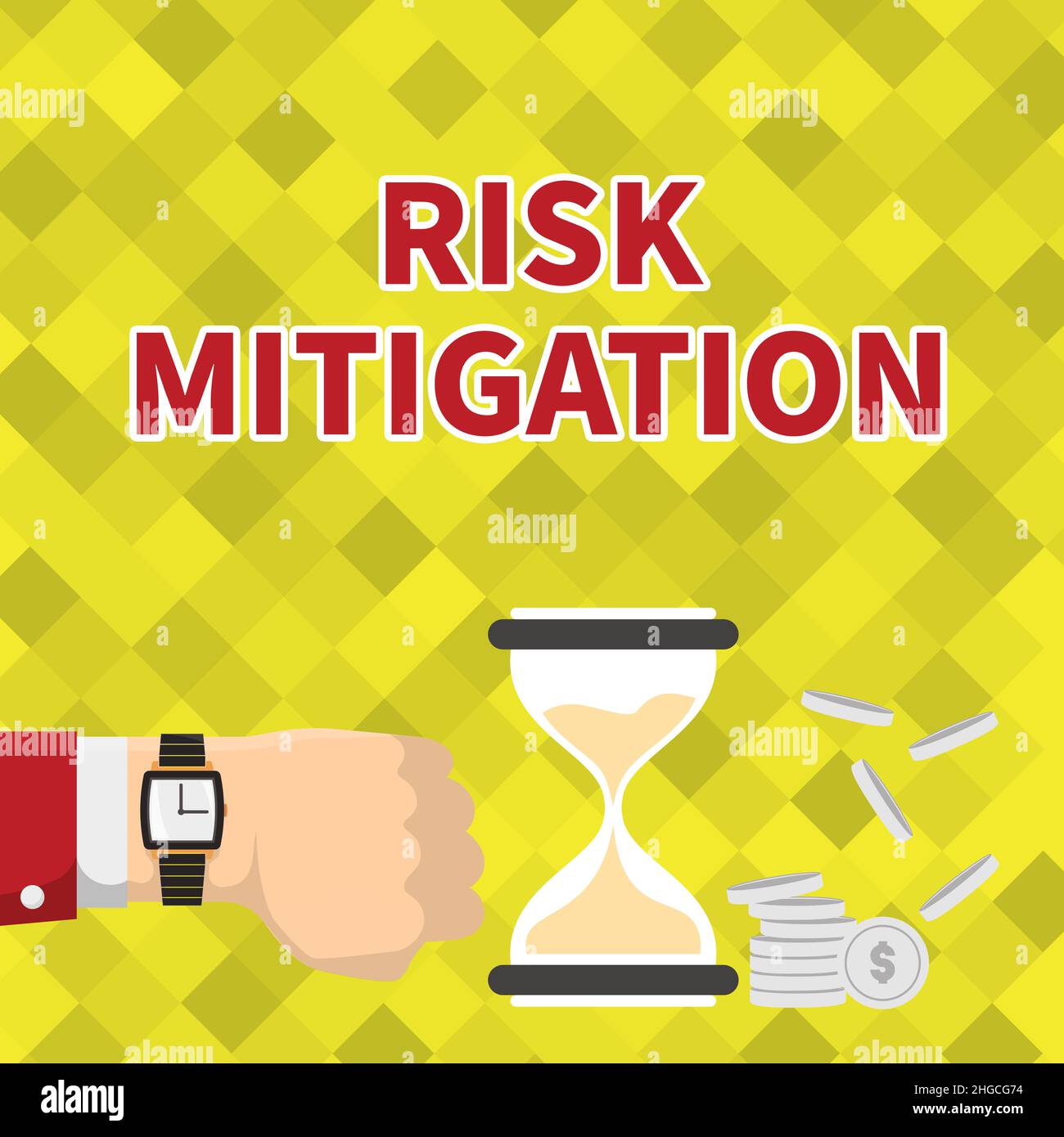 Conceptual display Risk Mitigation. Business concept strategy to ...