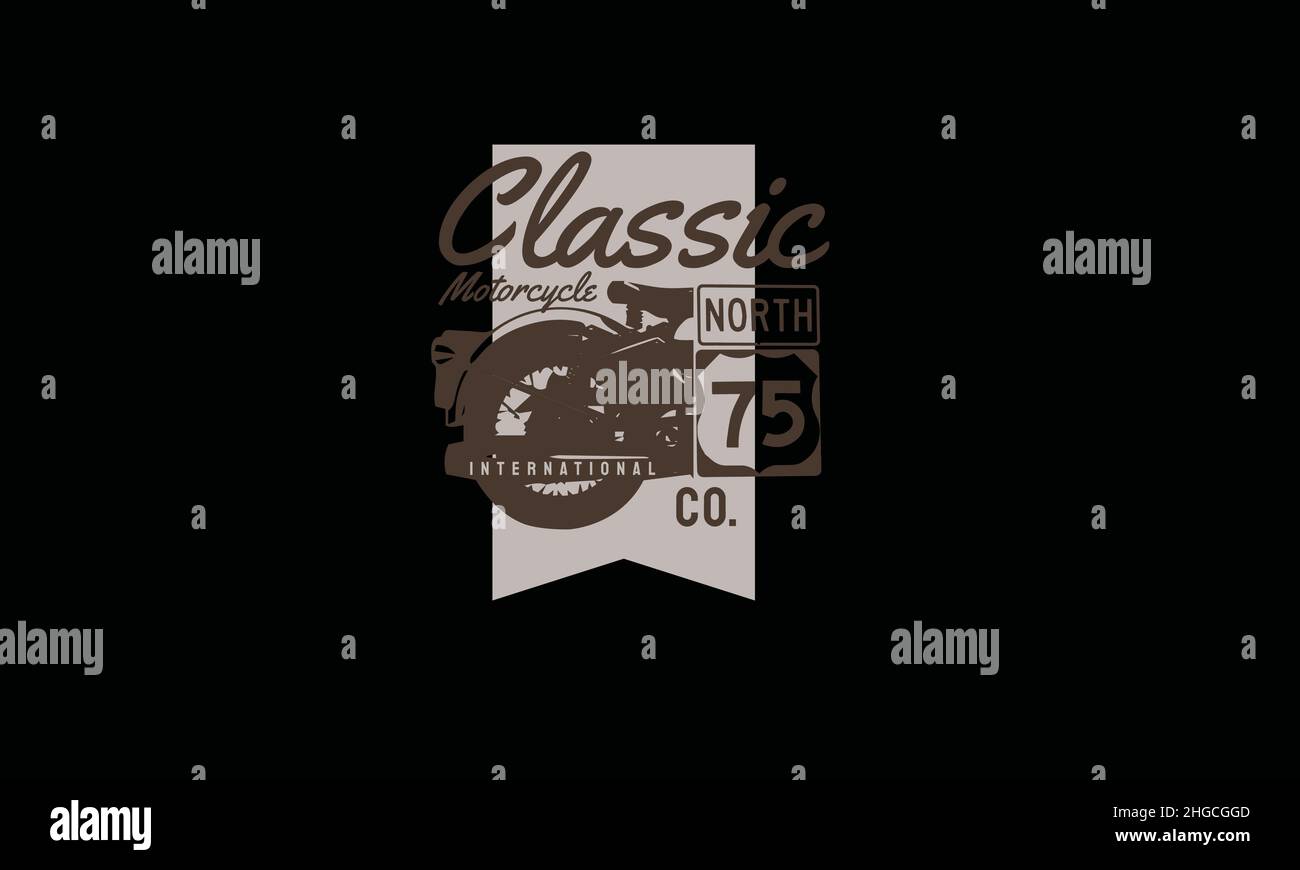 classic motorcycle vintage motorcycle monogram text vector template ...