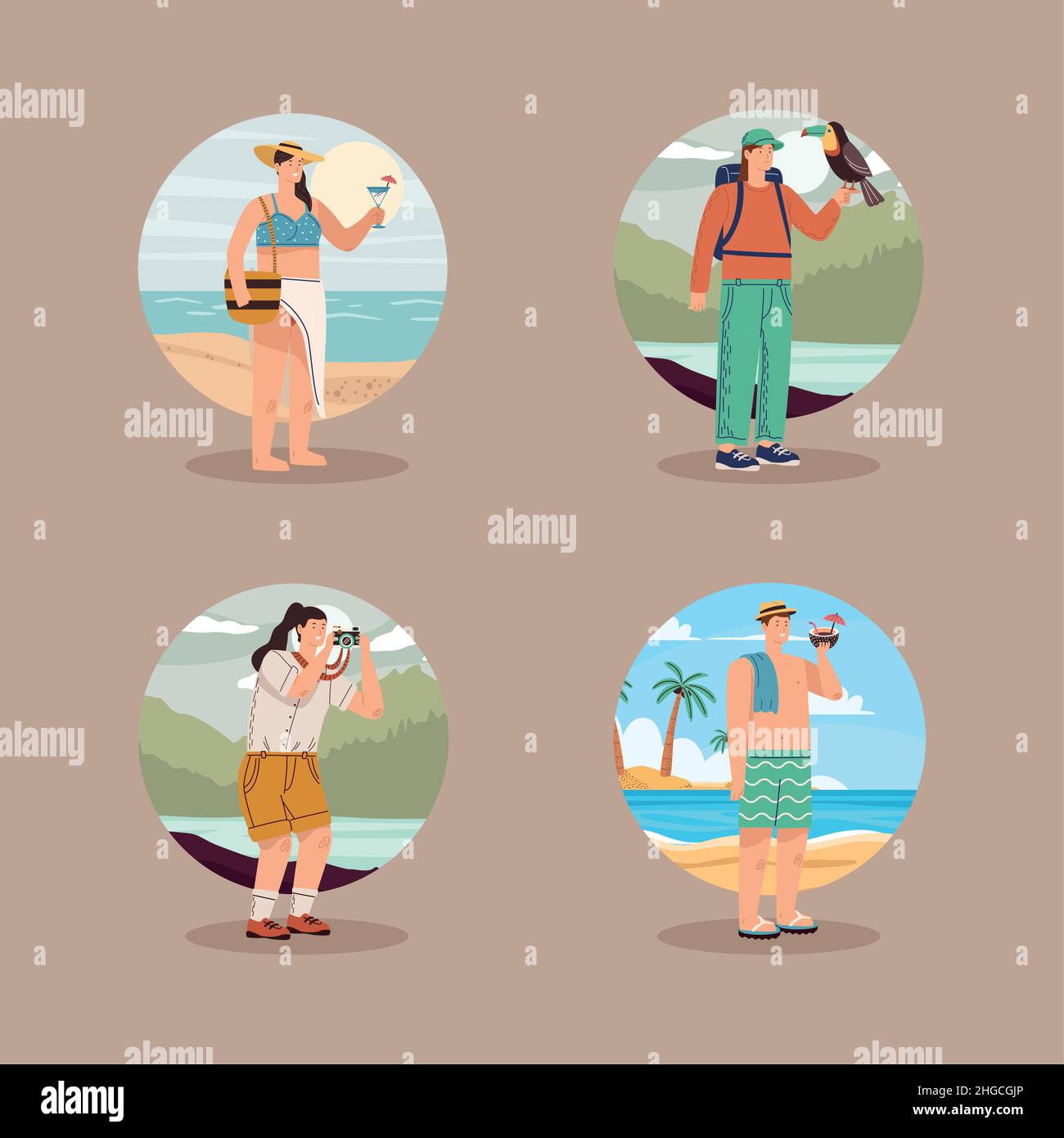 tourist on the beach Stock Vector Image & Art - Alamy