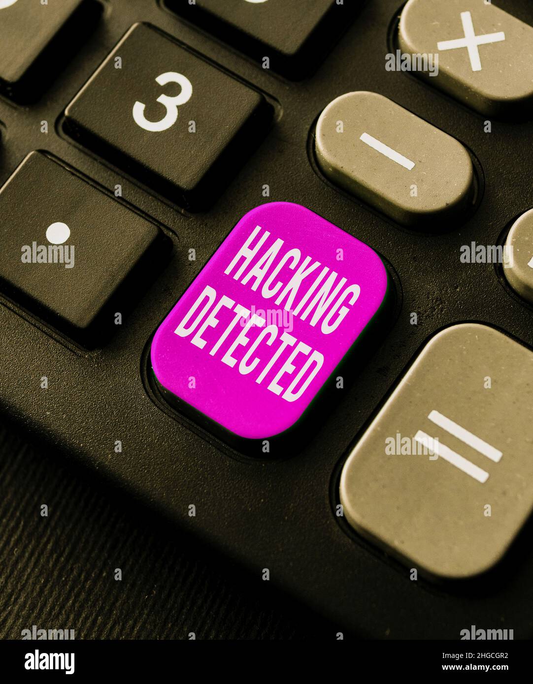 Sign displaying Hacking Detected. Business approach activities that ...