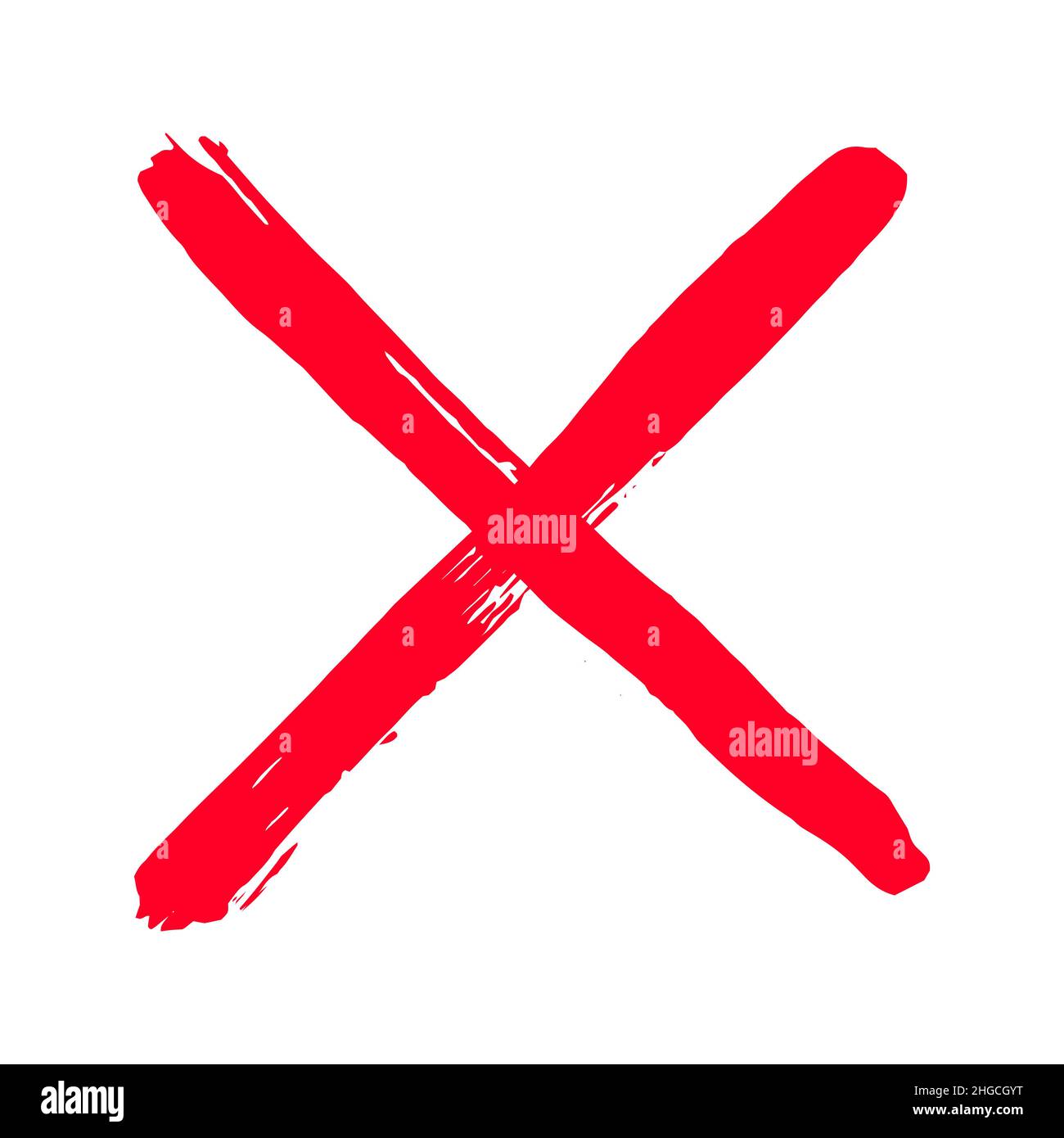 Dirty grunge hand drawn with brush strokes cross x vector illustration ...