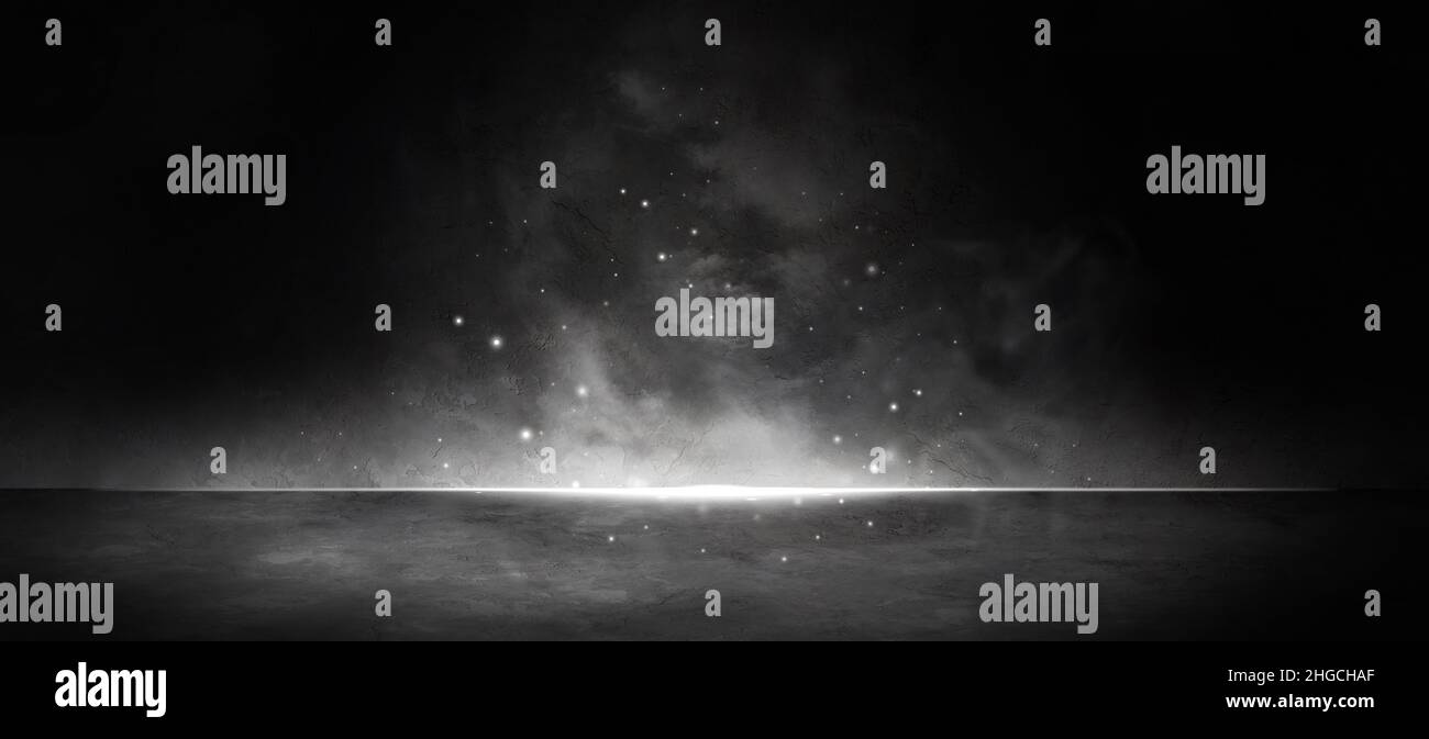 Weary Cement Interior Room Otherworldly Digital with Dark Gray Colors ...