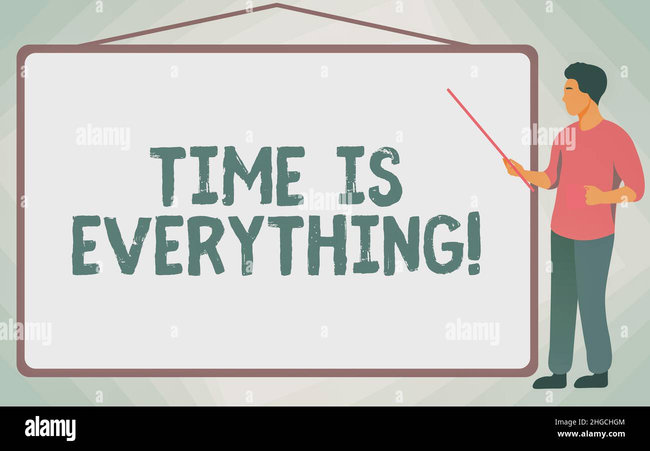 Sign displaying Time Is Everything. Concept meaning significance of ...