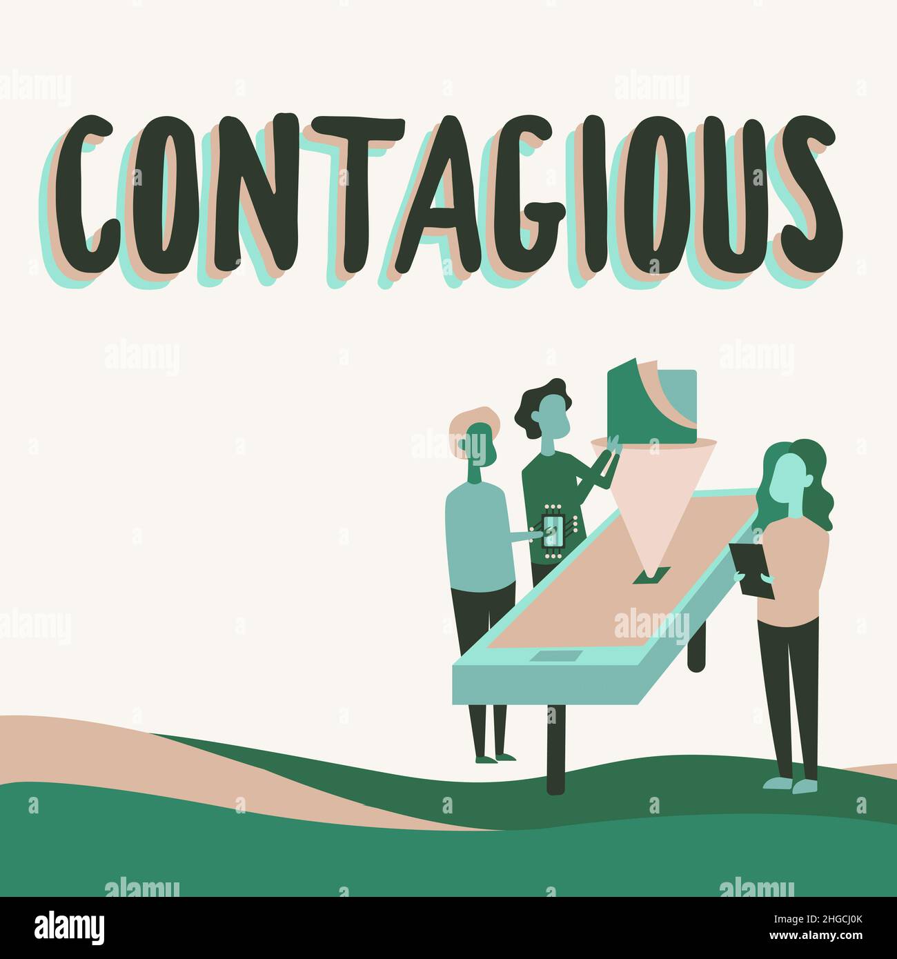 Text sign showing Contagious. Business approach transmissible by direct ...