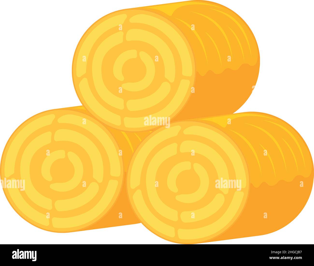 Concept harvest haystack icon, natural organic crop and yellow hayrick ...