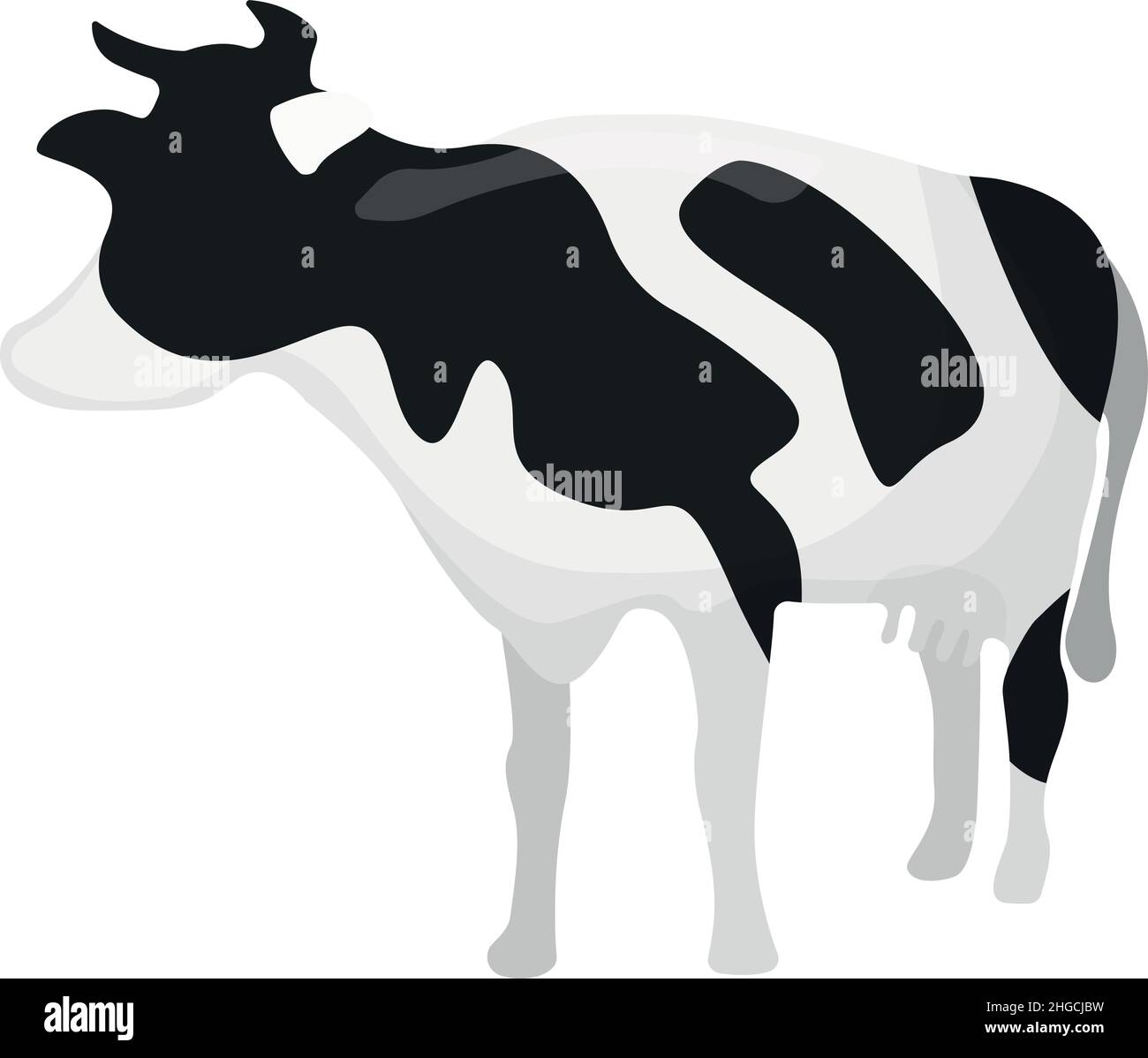 Concept cartoon cattle icon, farm agriculture breeding cow vector ...