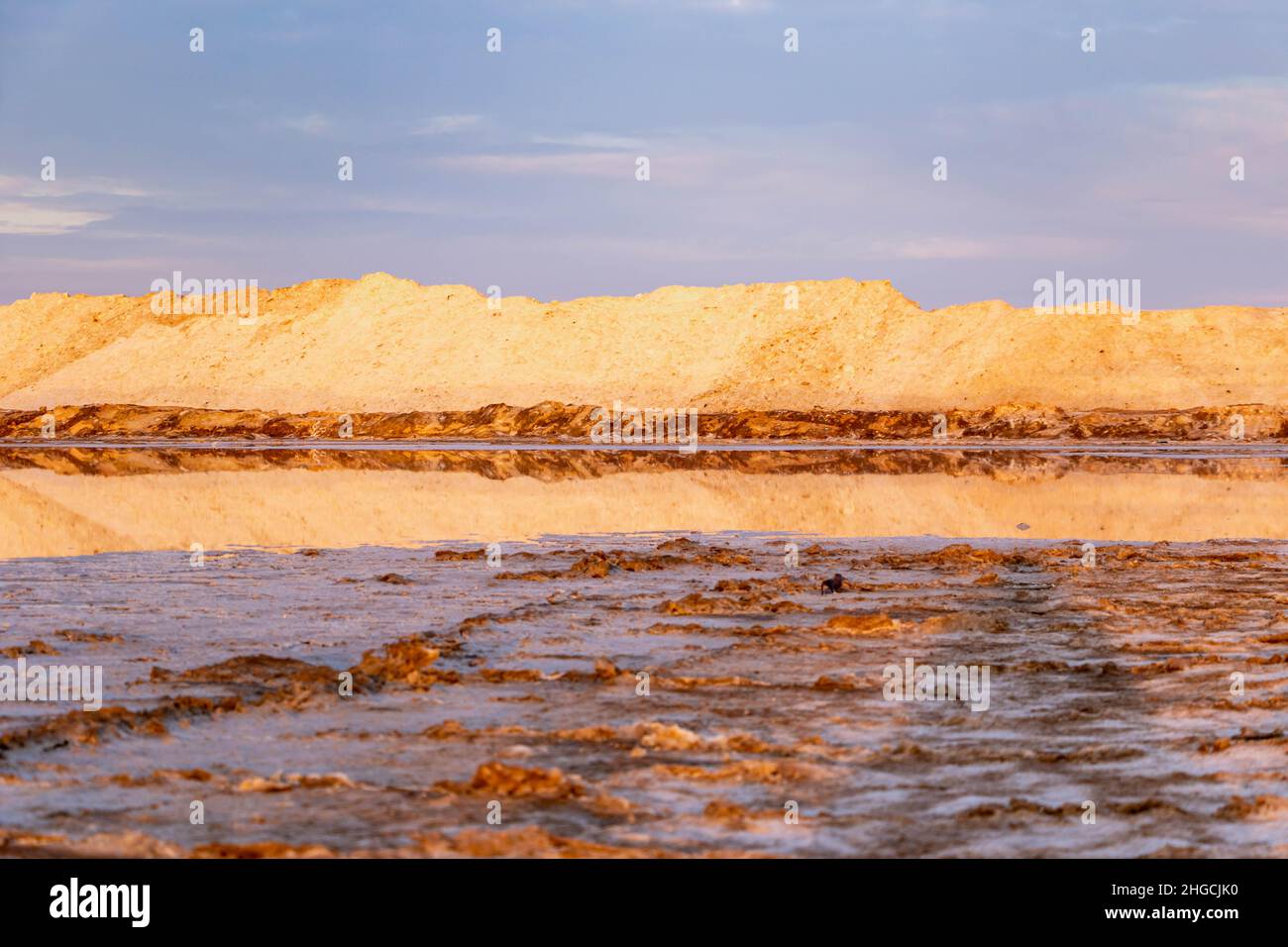 Salt platform in the salt lake Stock Photo - Alamy