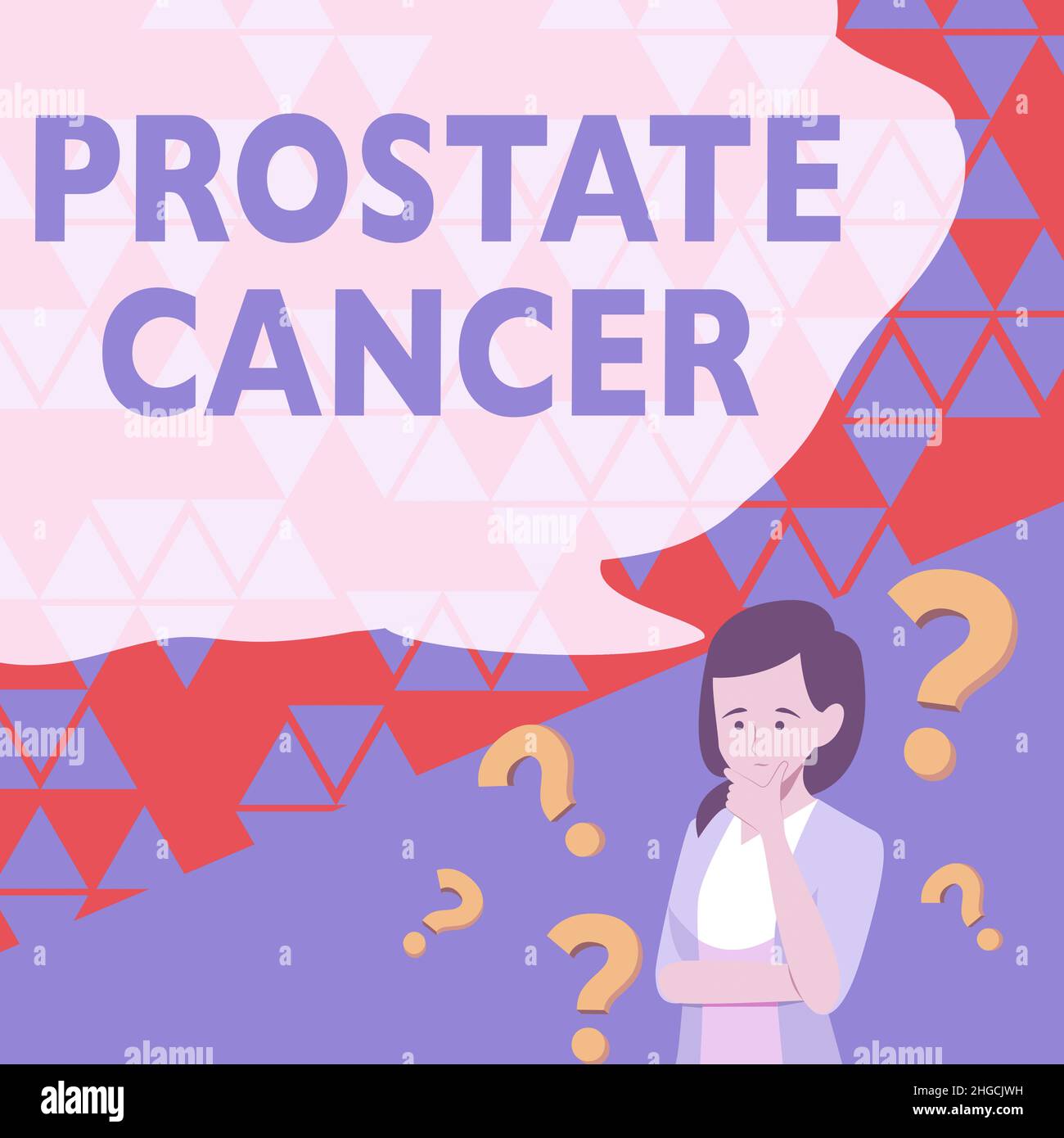 Hand writing sign Prostate Cancer. Word for development of cancer in ...