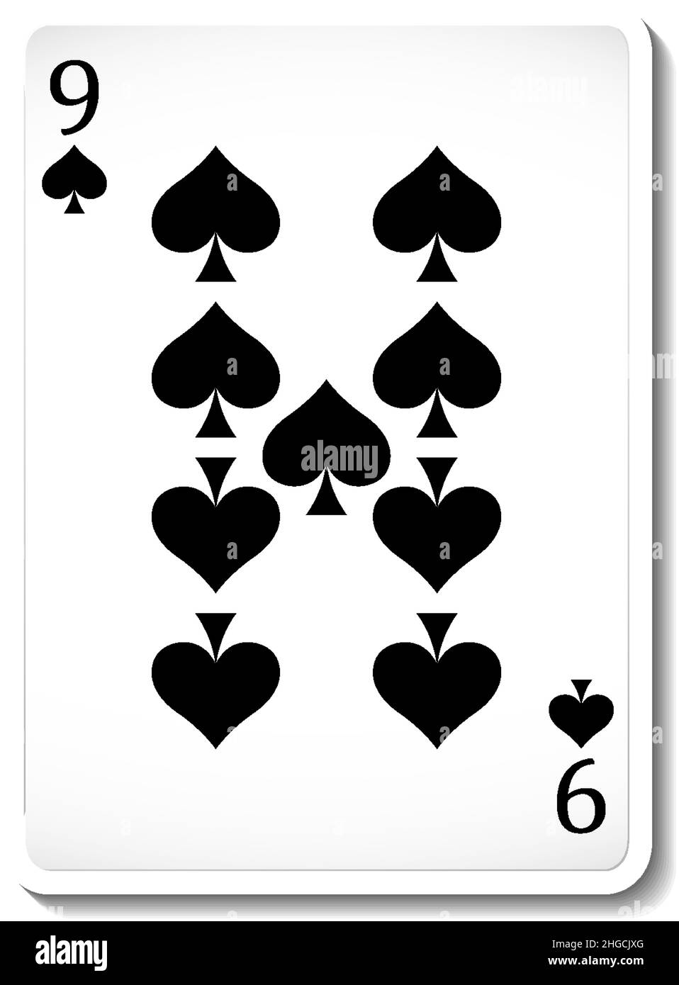 Nine of Spades Playing Card Isolated illustration Stock Vector Image ...