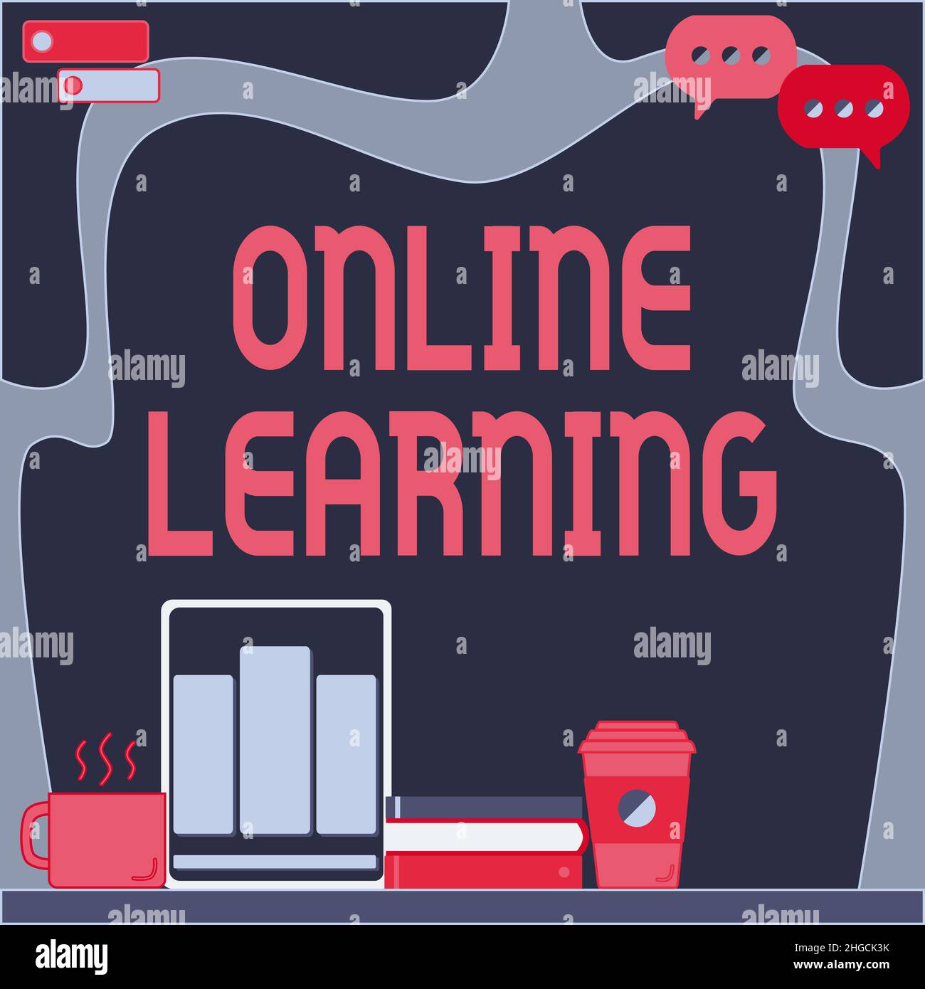 Hand writing sign Online Learning. Word for educational tool based on ...