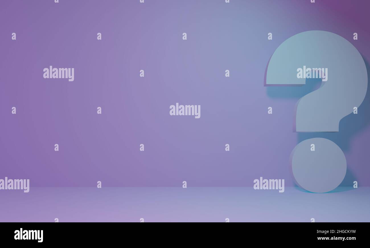 Question mark on purple background. 3d illustration Stock Photo - Alamy