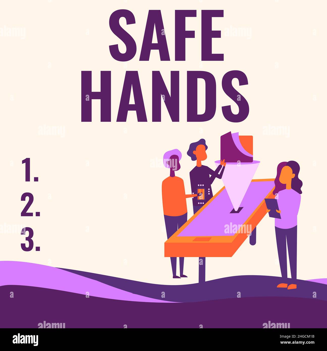 Hand writing sign Safe Hands. Business concept Ensuring the sterility ...