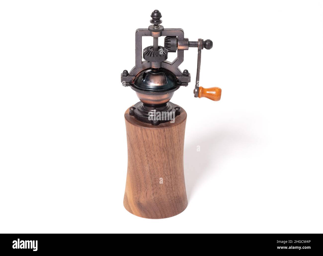 Old style pepper mill isolated on white background Stock Photo - Alamy