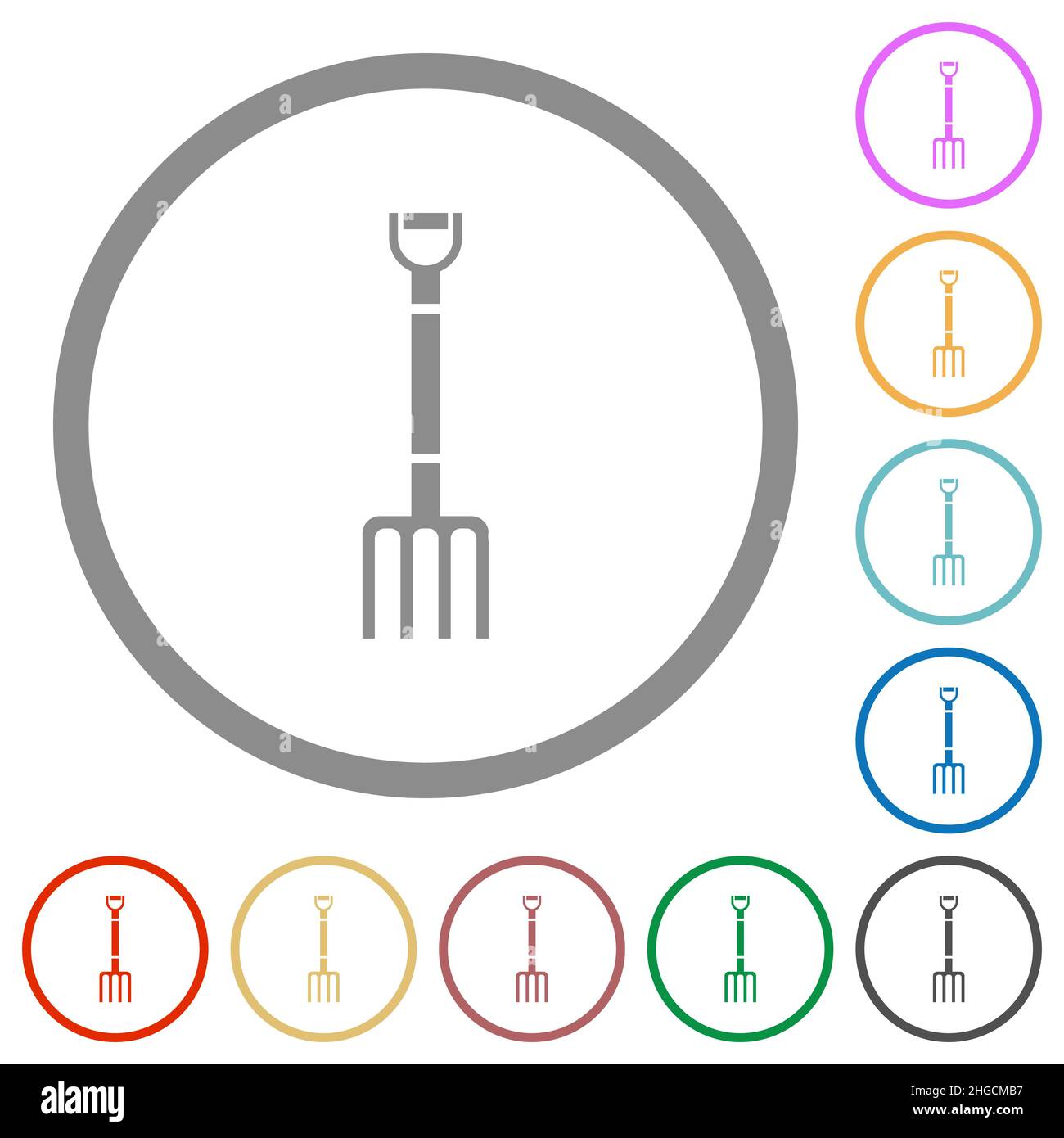 Pitchfork flat color icons in round outlines on white background Stock Vector Image & Art - Alamy