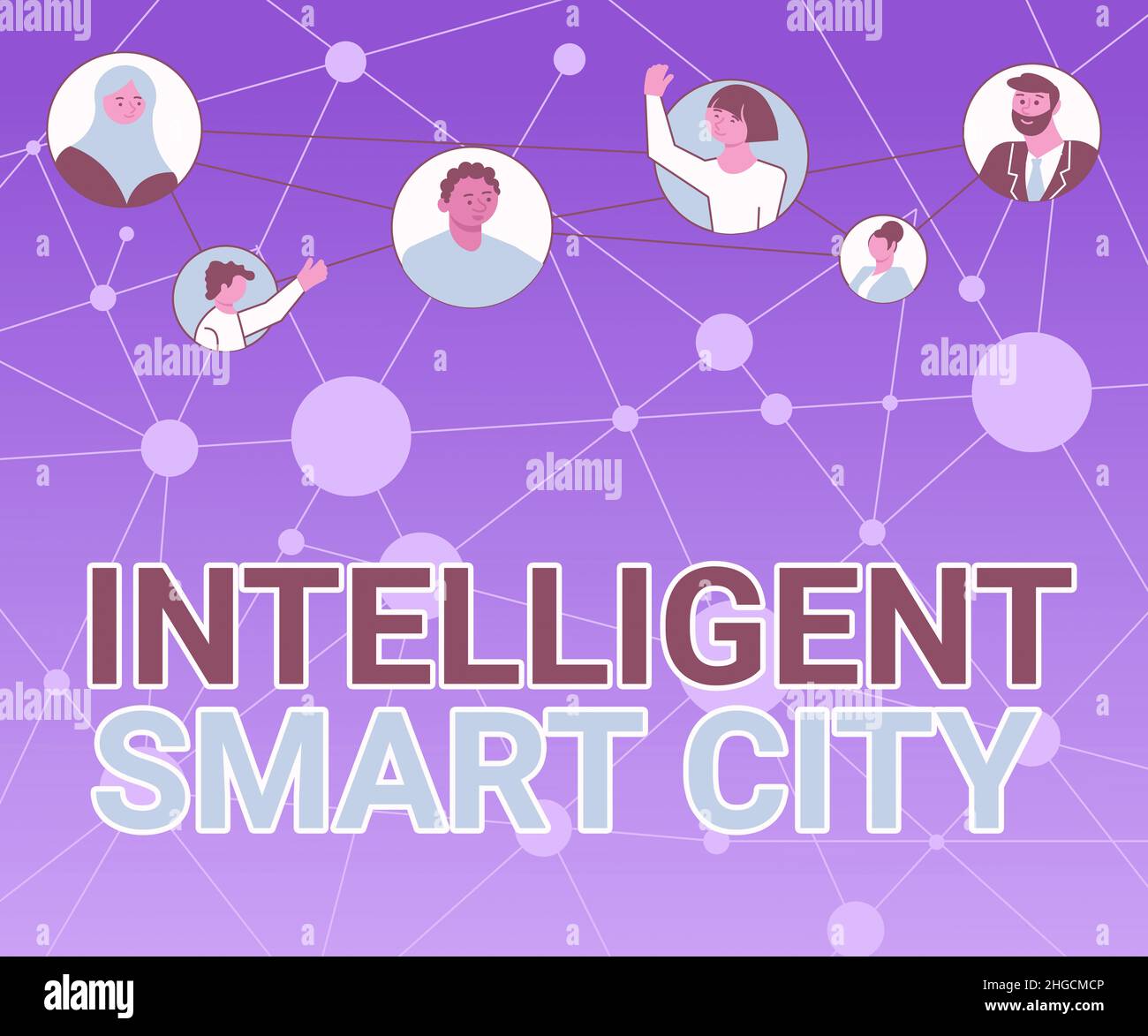 Conceptual caption Intelligent Smart City. Business showcase Urban ...