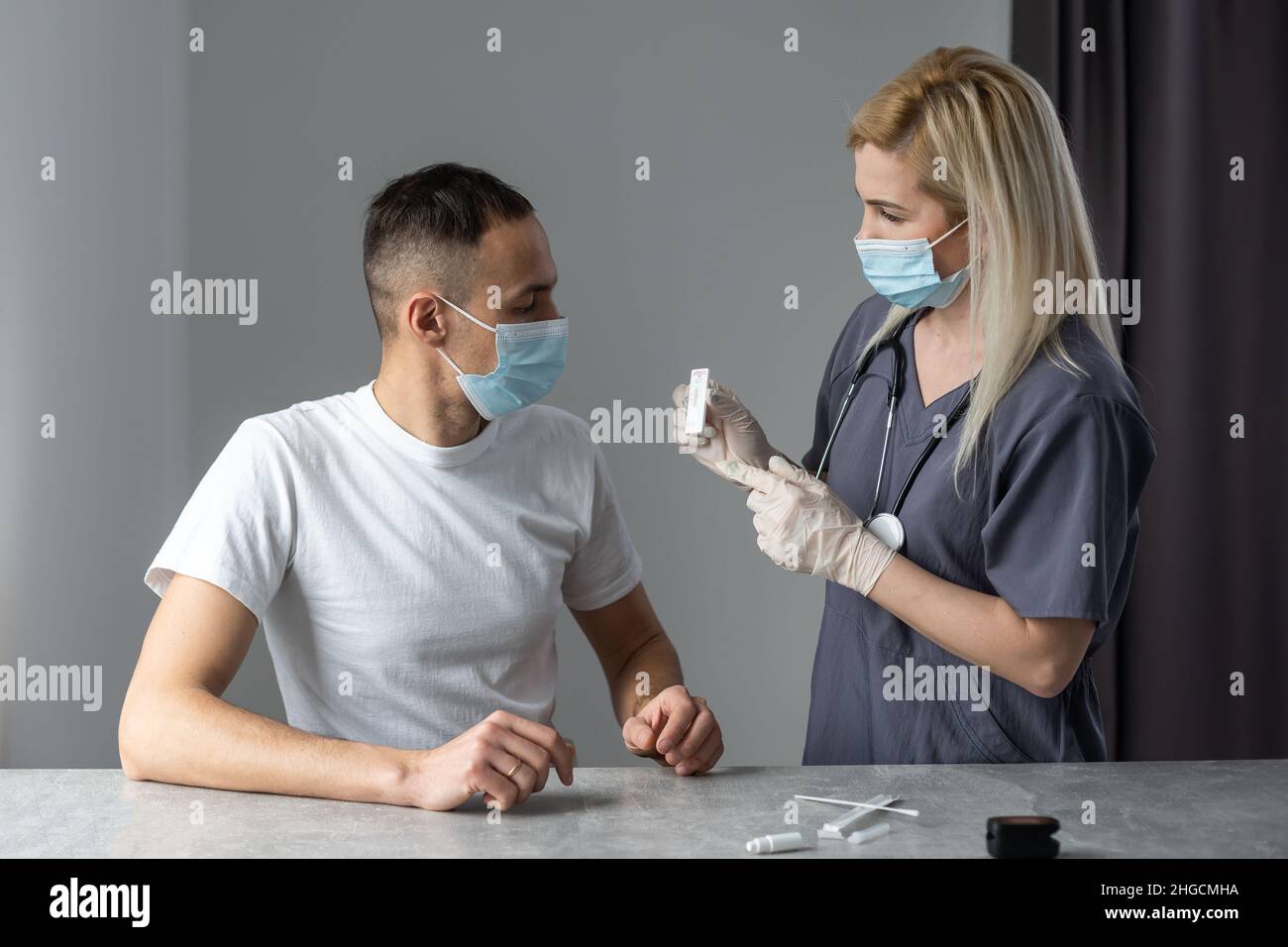 Getting Covid-19 Sample from nose. Doing Coronavirus Test to an Young ...