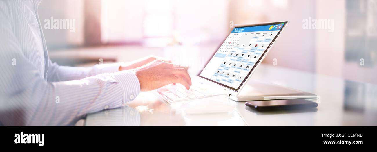Digital Electronic Calendar Event Appointment On Screen Stock Photo - Alamy