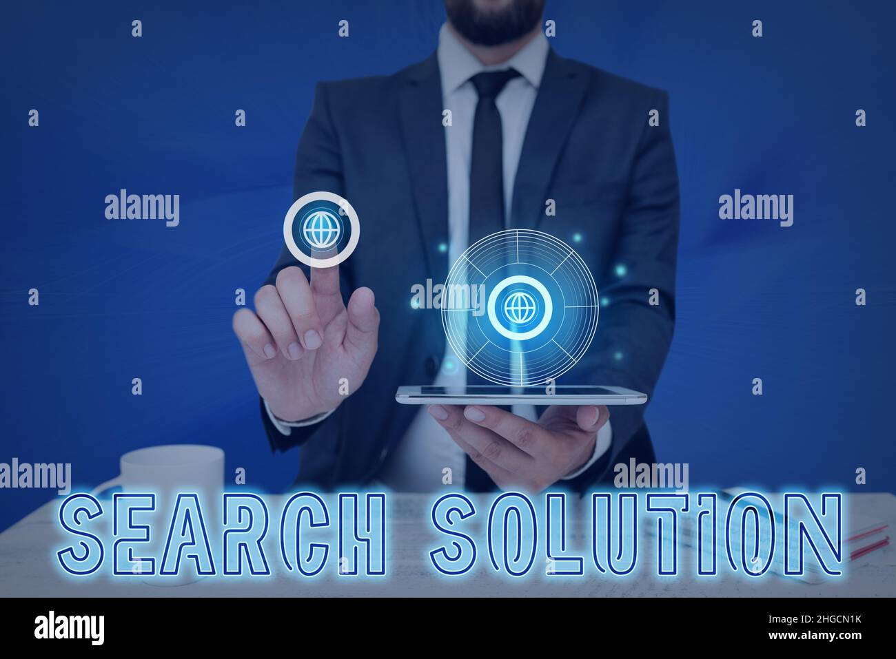 Sign displaying Search Solution. Business overview an action or process of finding solution to a ...