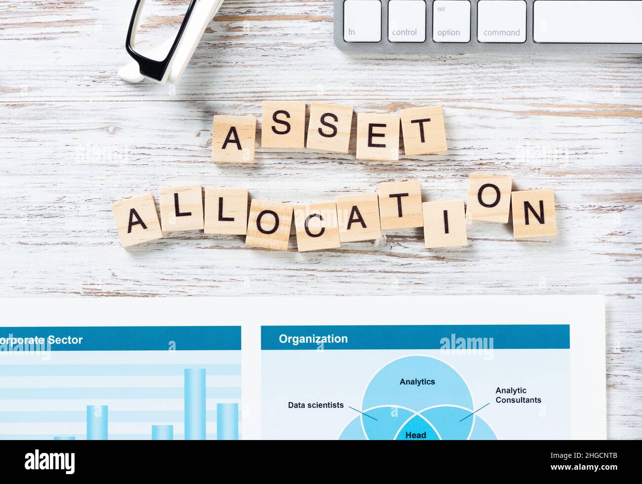 Asset allocation concept with letters on cubes Stock Photo - Alamy