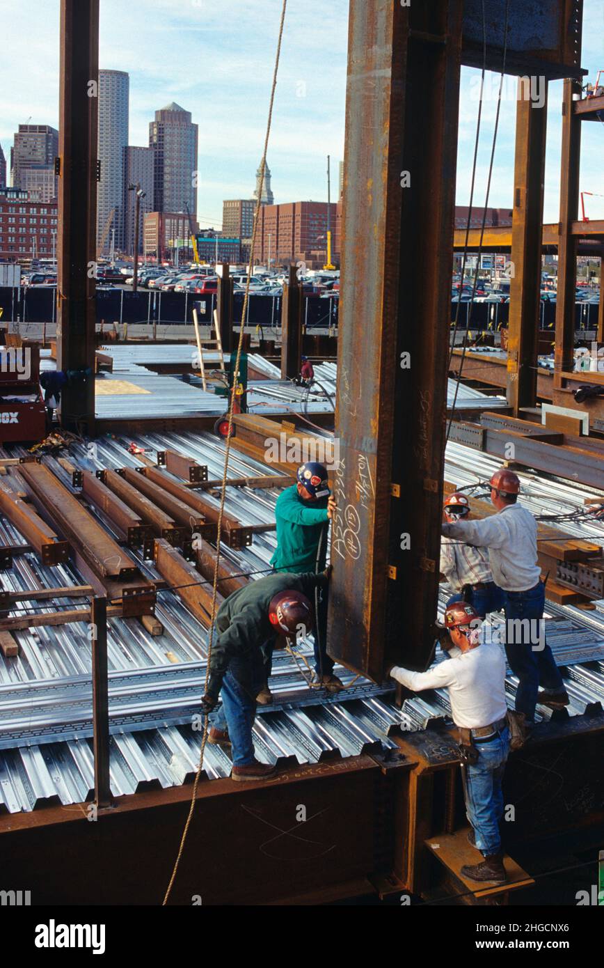 usa boston building construction scarfolding Stock Photo - Alamy