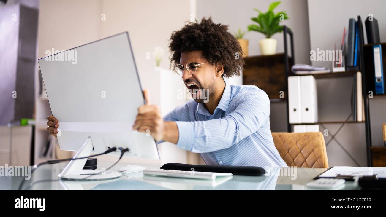Ransomware Malware Attack. Hacked Business Computer. Cyber Security ...