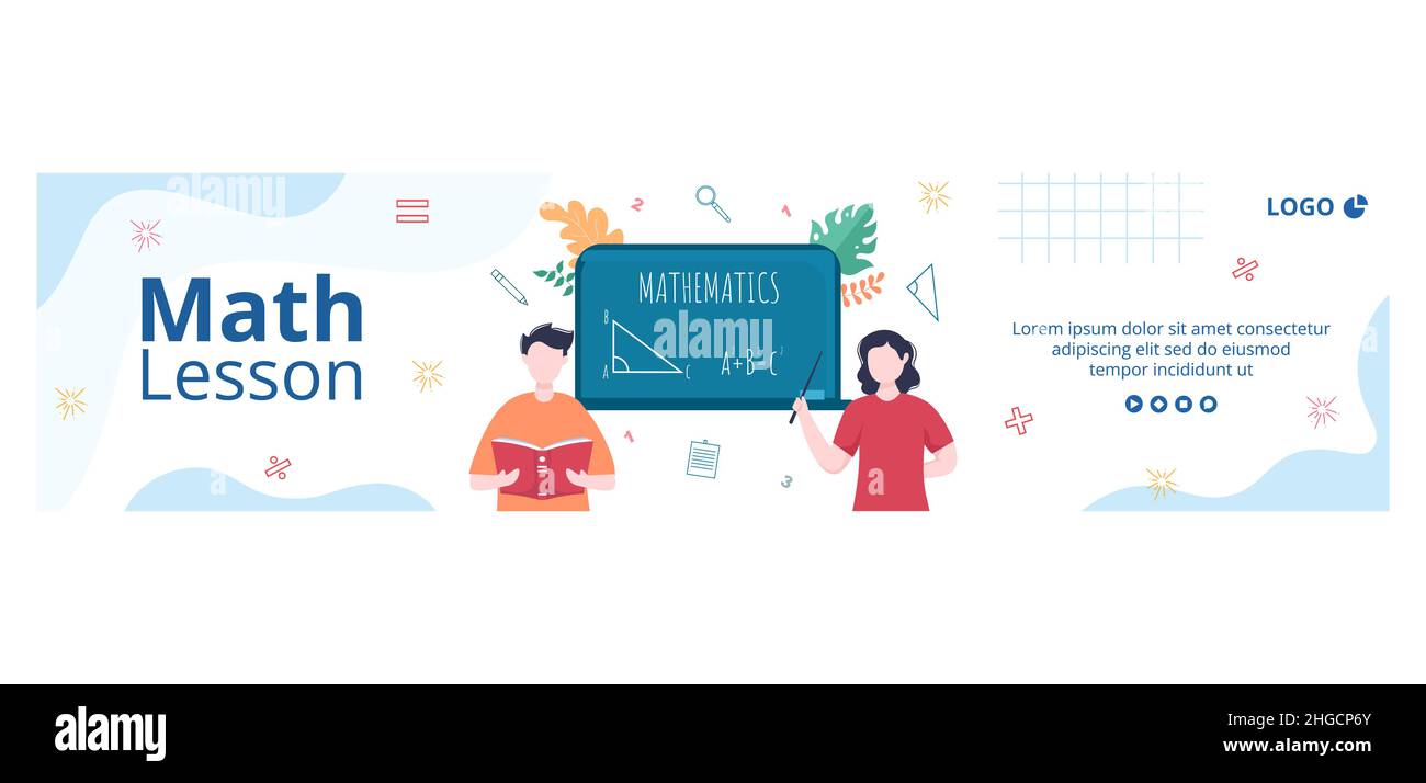 Learning Mathematics Education and Knowledge Banner Template Flat ...