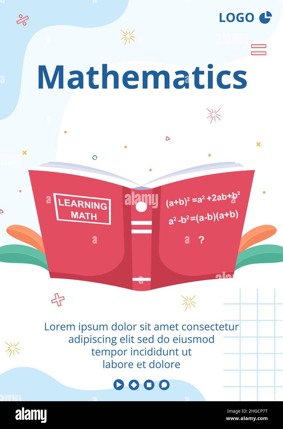 Learning Mathematics Education and Knowledge Flyer Template Flat ...