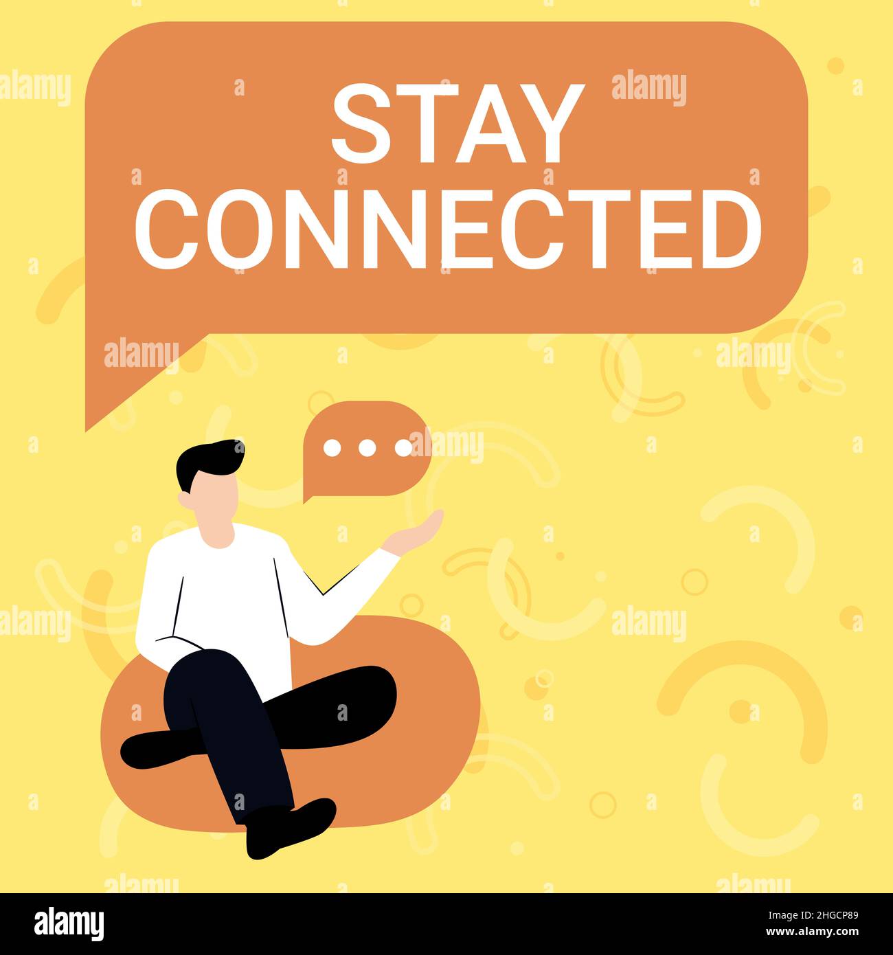 Text caption presenting Stay Connected. Word for to remain having ...