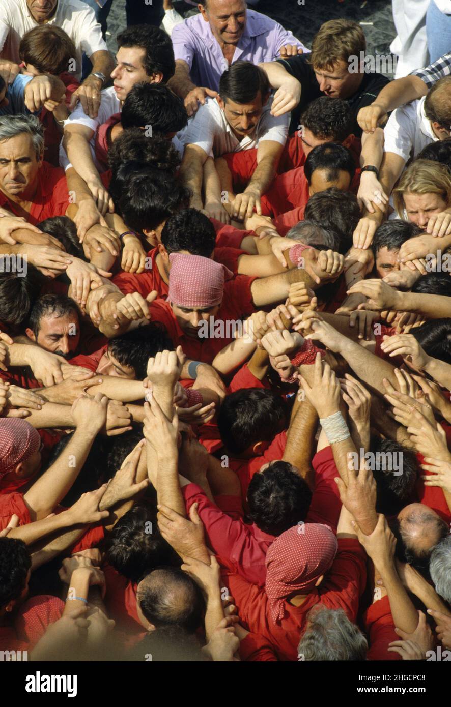 Spain Barcelona Human castle catalan tradition Stock Photo - Alamy