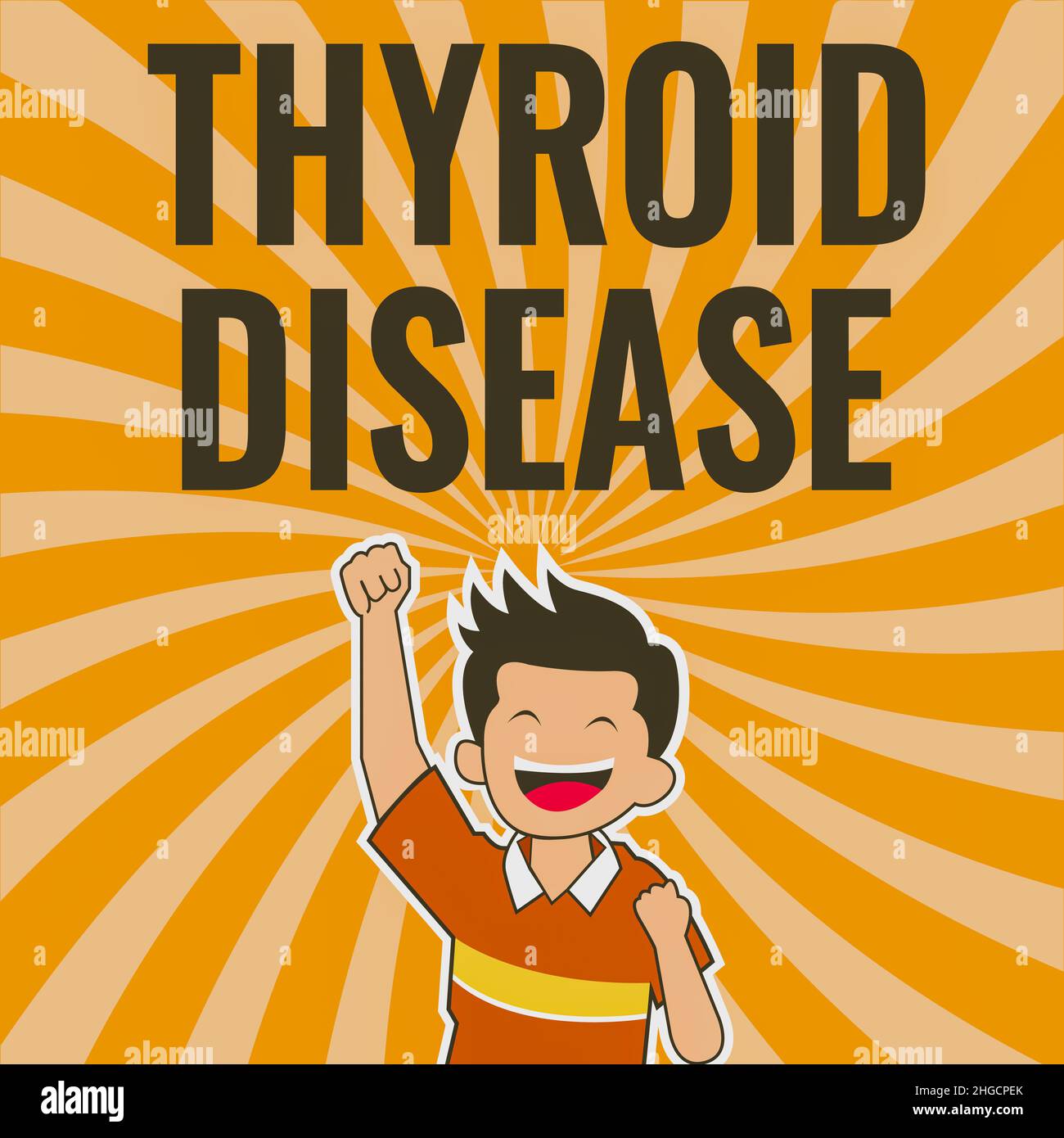Text caption presenting Thyroid Disease. Internet Concept the thyroid ...