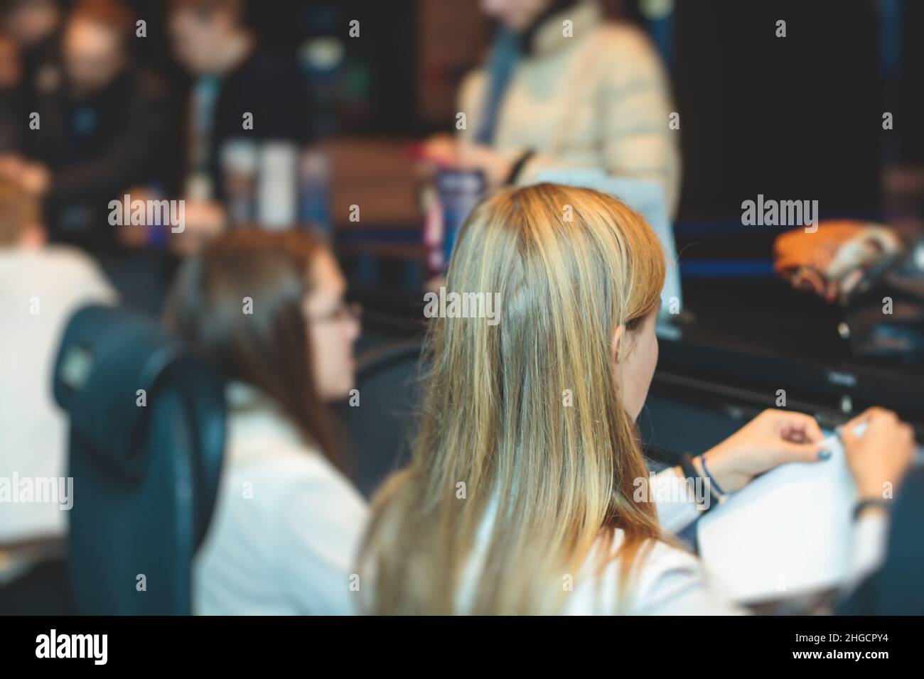 Process of checking in on conference congress forum event, registration ...