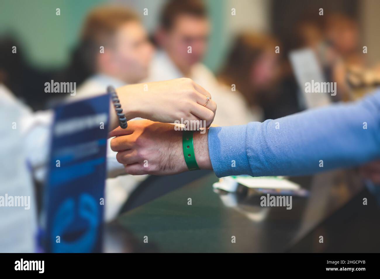 Process of checking in on conference congress forum event, registration ...