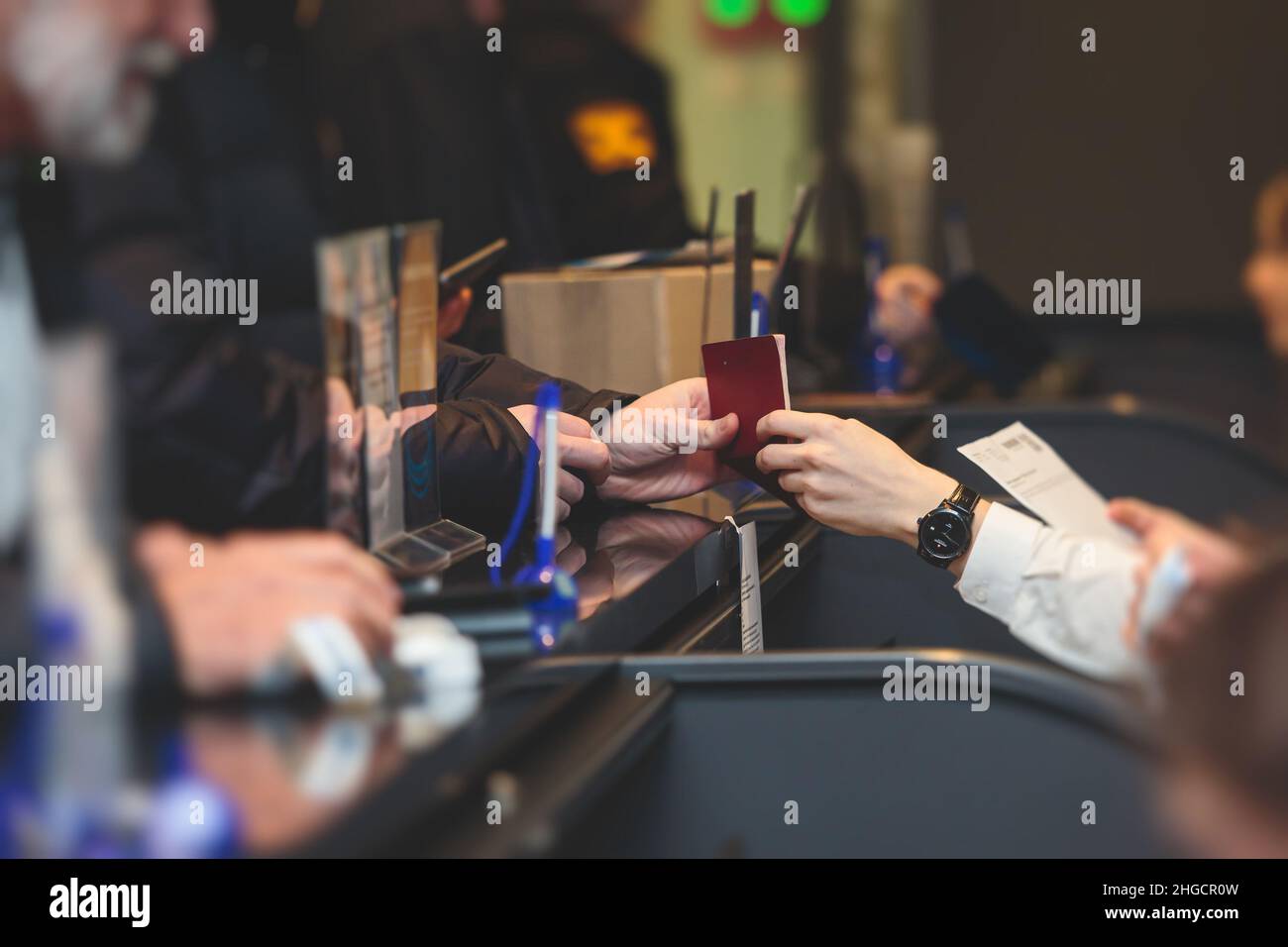 Process of checking in on conference congress forum event, registration ...