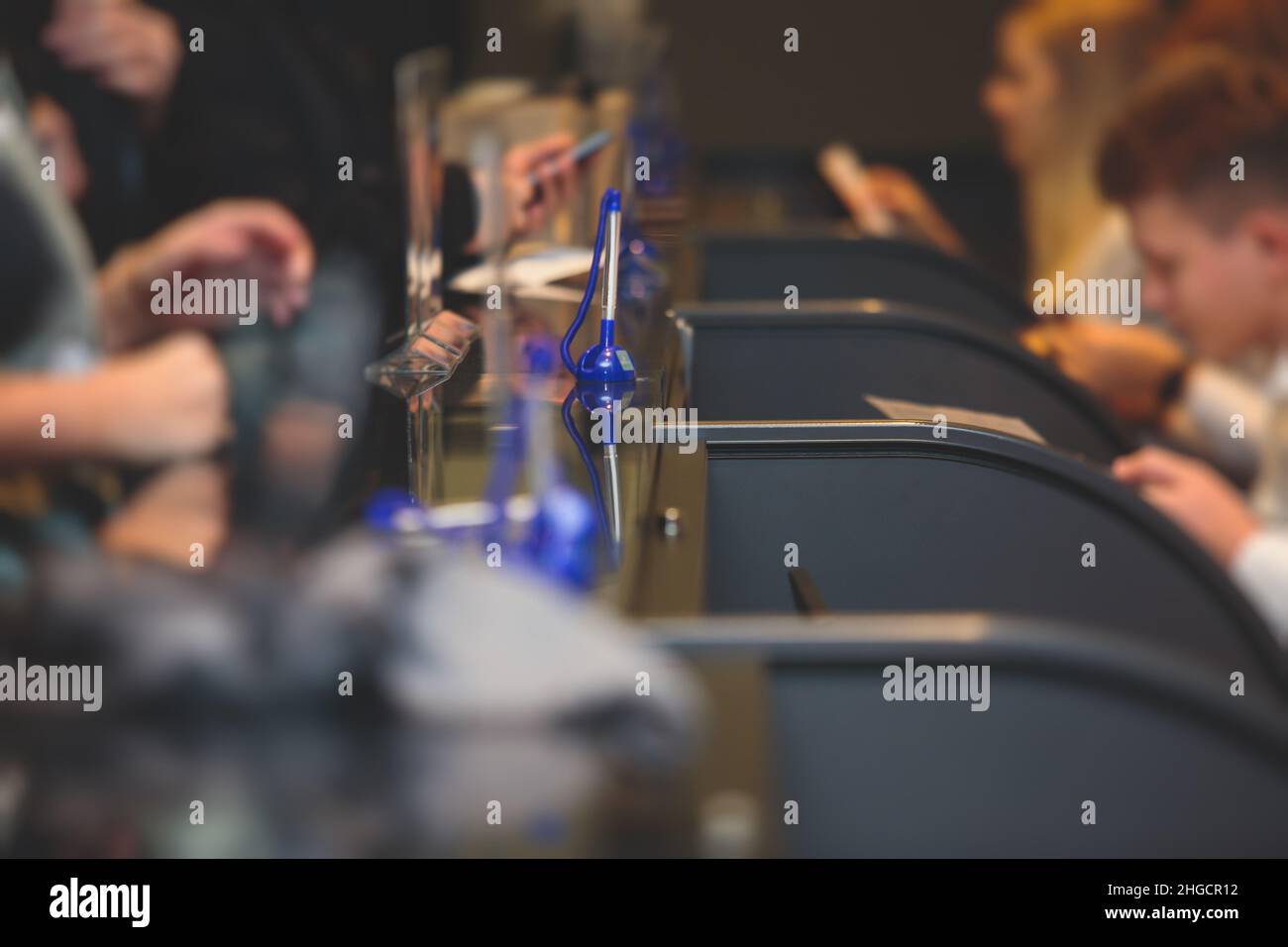 Process of checking in on conference congress forum event, registration ...