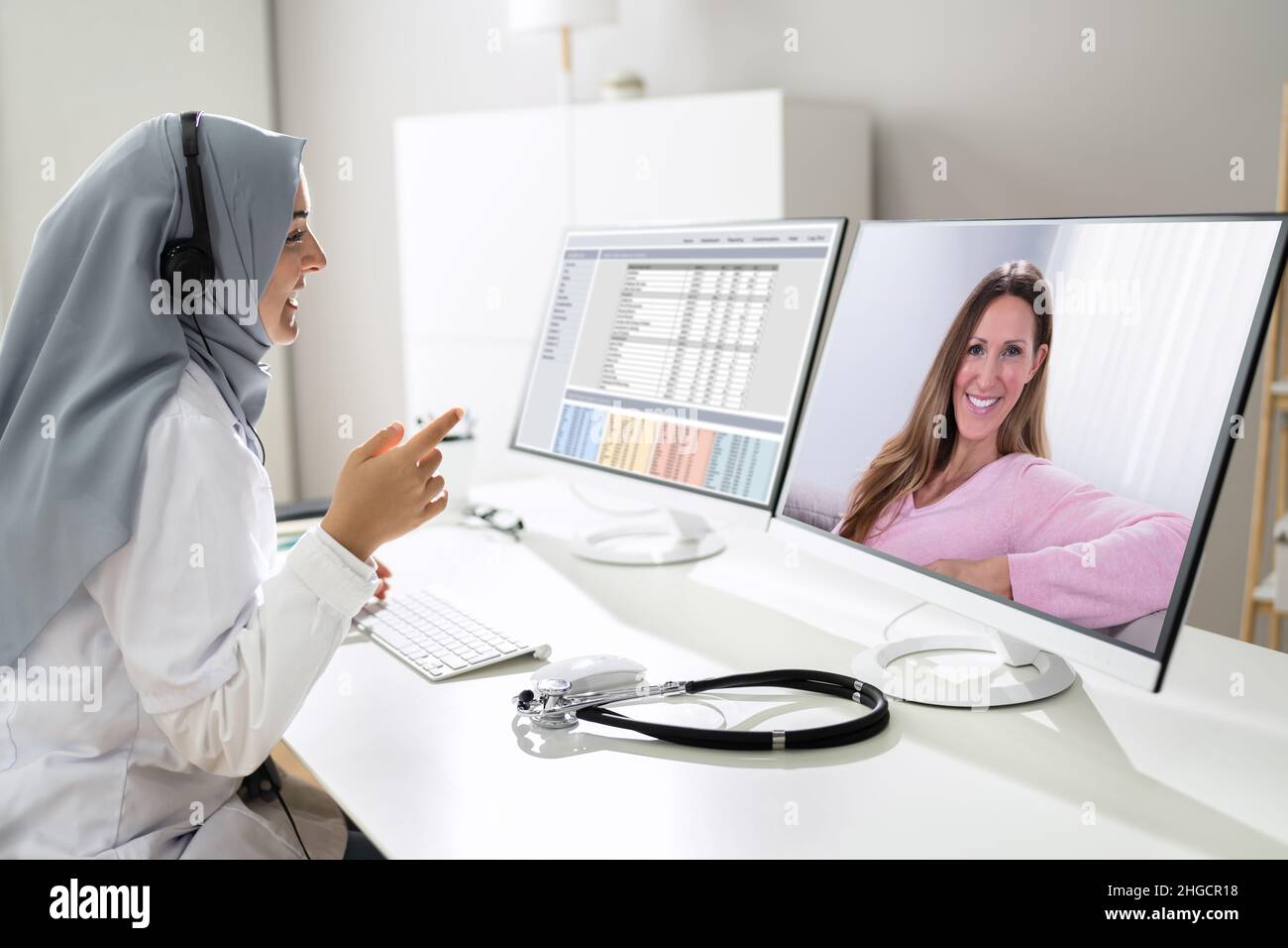 Doctor Telehealth Video Call With Patient. Telemedicine Conference ...