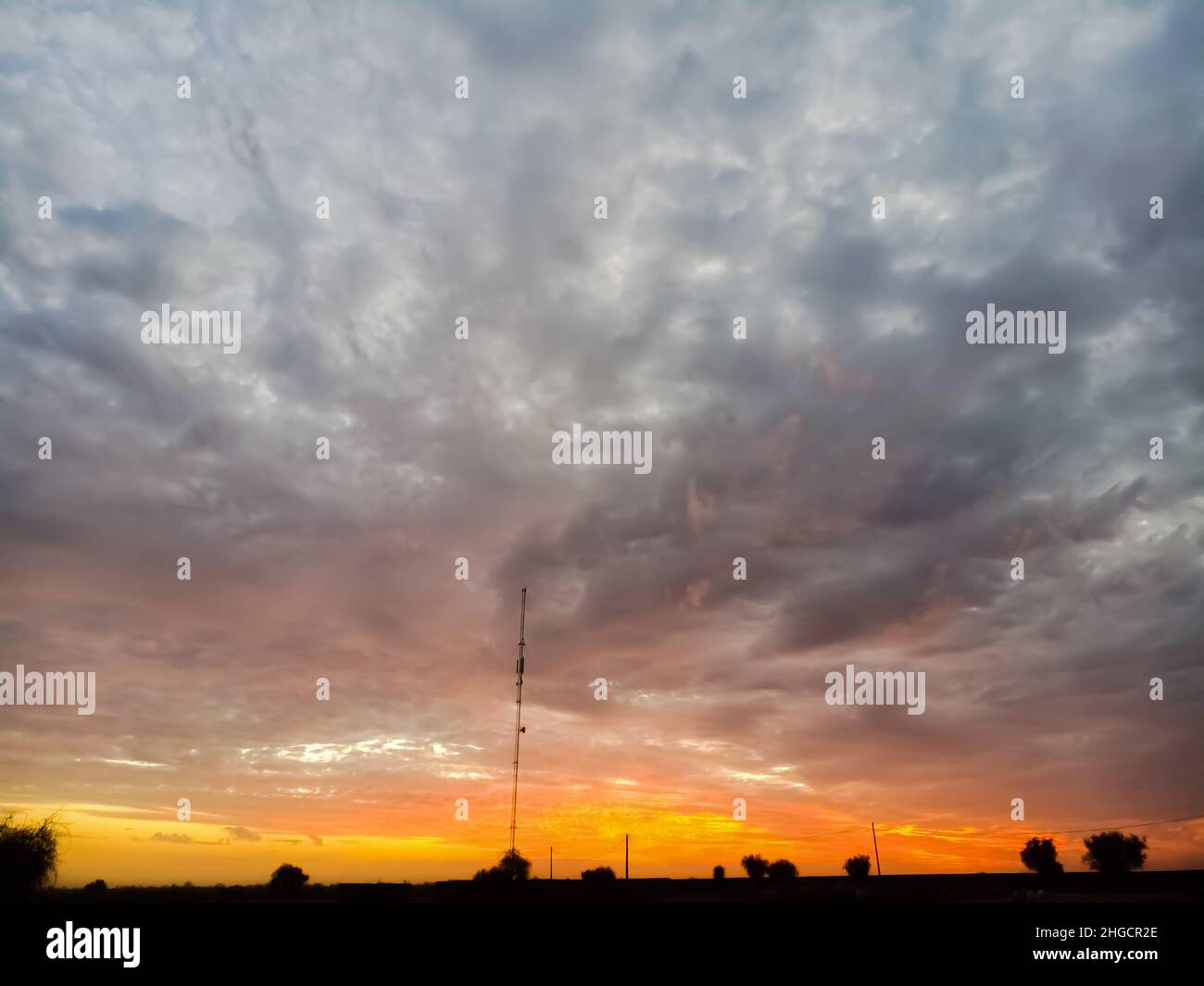 Clear Beautiful Evening Sky With White Clouds Stock Photo - Alamy