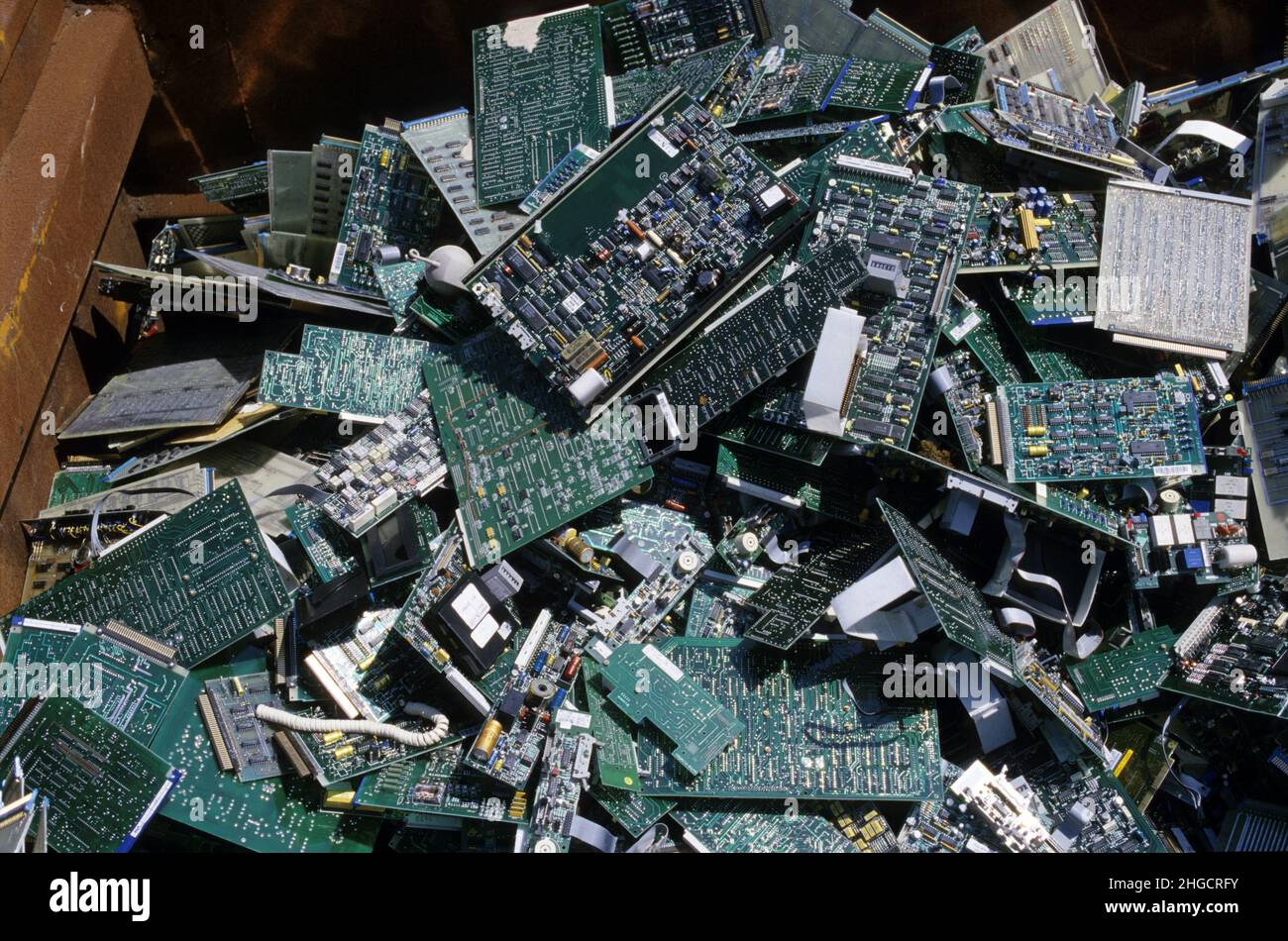 recycling computer mother cards in trash Stock Photo - Alamy