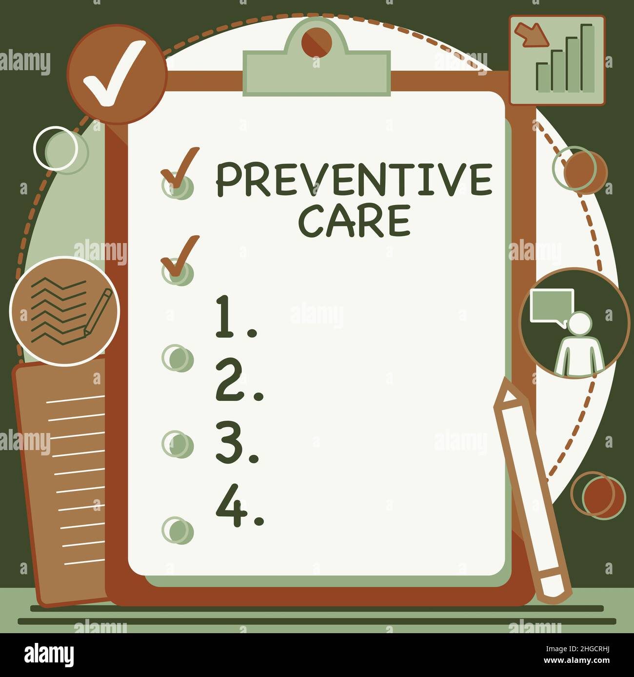 Text caption presenting Preventive Care. Business overview the care you ...