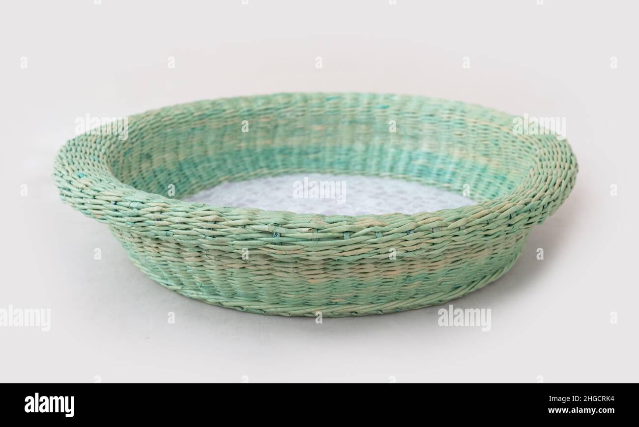 Craft wicker basin basket Stock Photo - Alamy