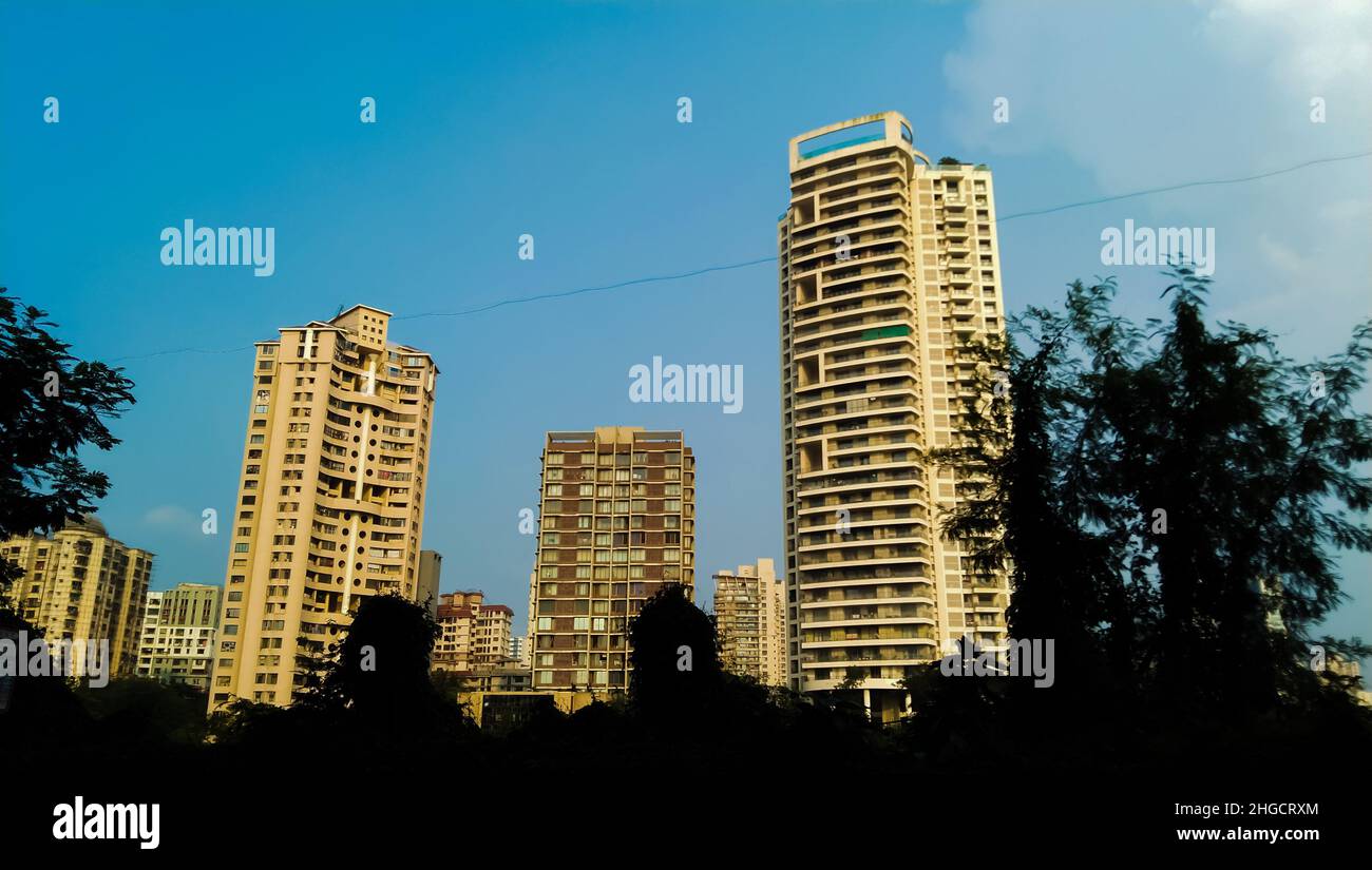 Beautiful City With Big Buildings Stock Photo - Alamy