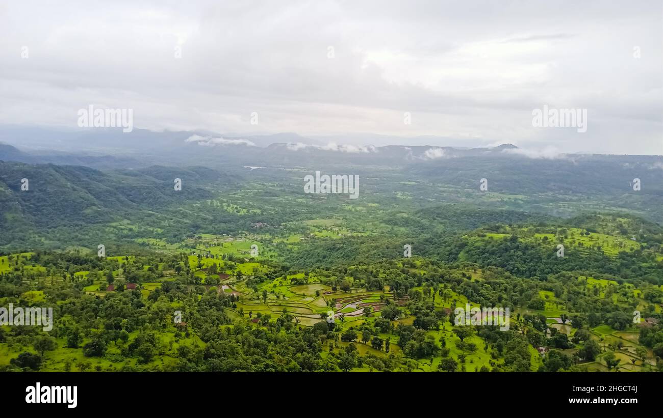 Beautiful Green Mountain And Sky View Scenery Stock Photo - Alamy