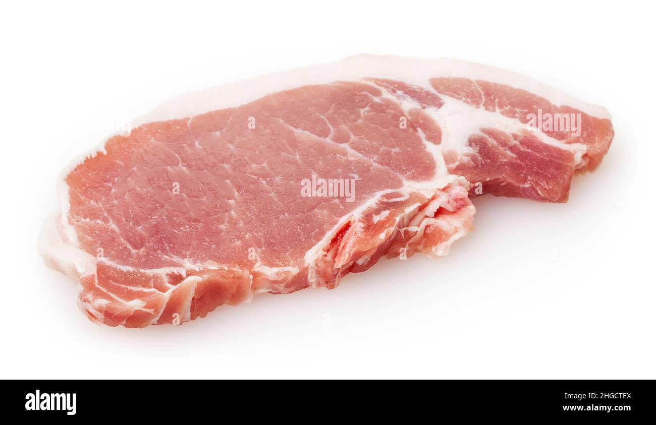 Raw pork meat isolated on white background with clipping path Stock ...