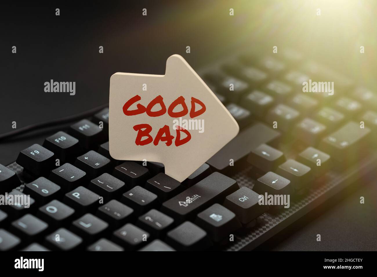 Text caption presenting Good Bad. Word Written on to seem to be going ...