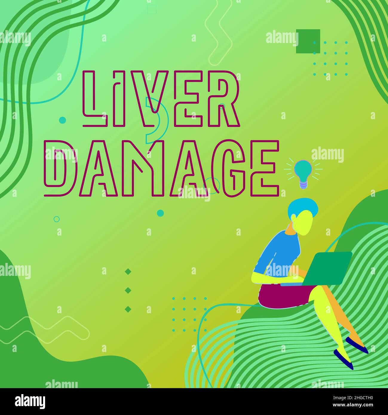 Hand writing sign Liver Damage. Business idea any disorder of the liver ...