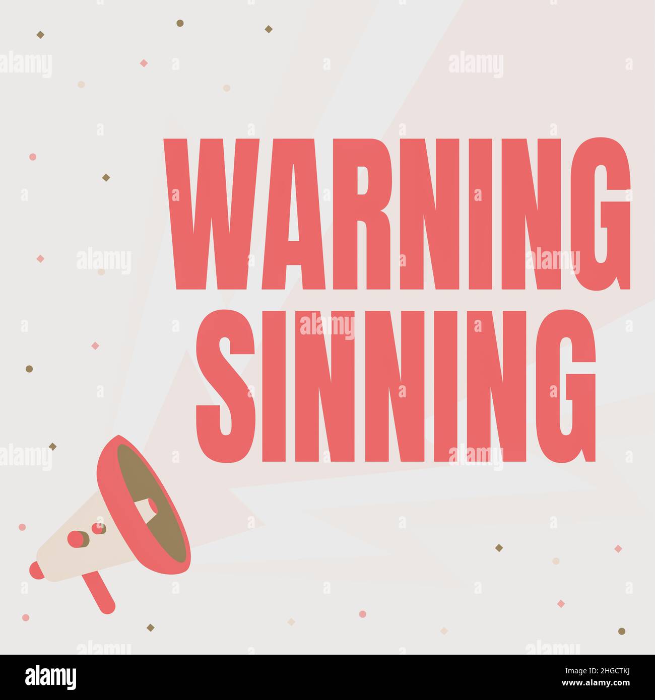 Hand writing sign Warning Sinning. Business showcase stop the action ...