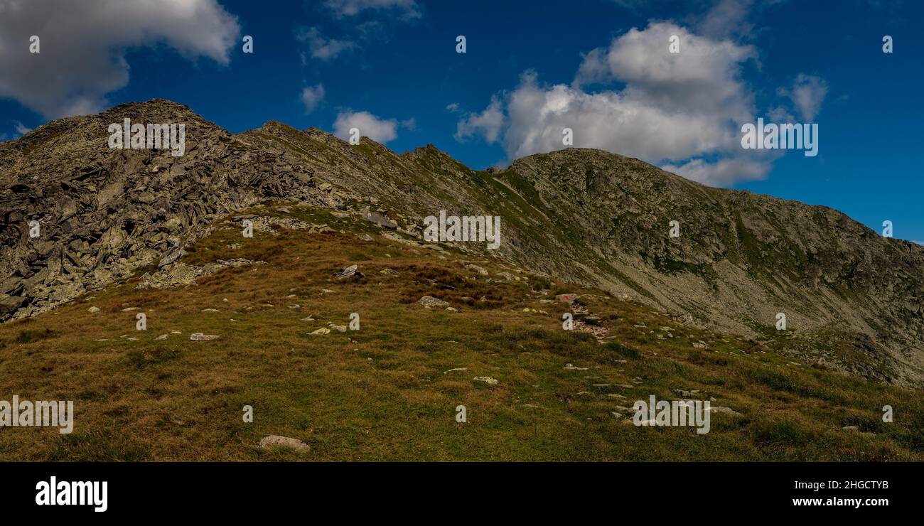 Peleaga mountain ridge with highest peak of Retezat mountains - Varful ...