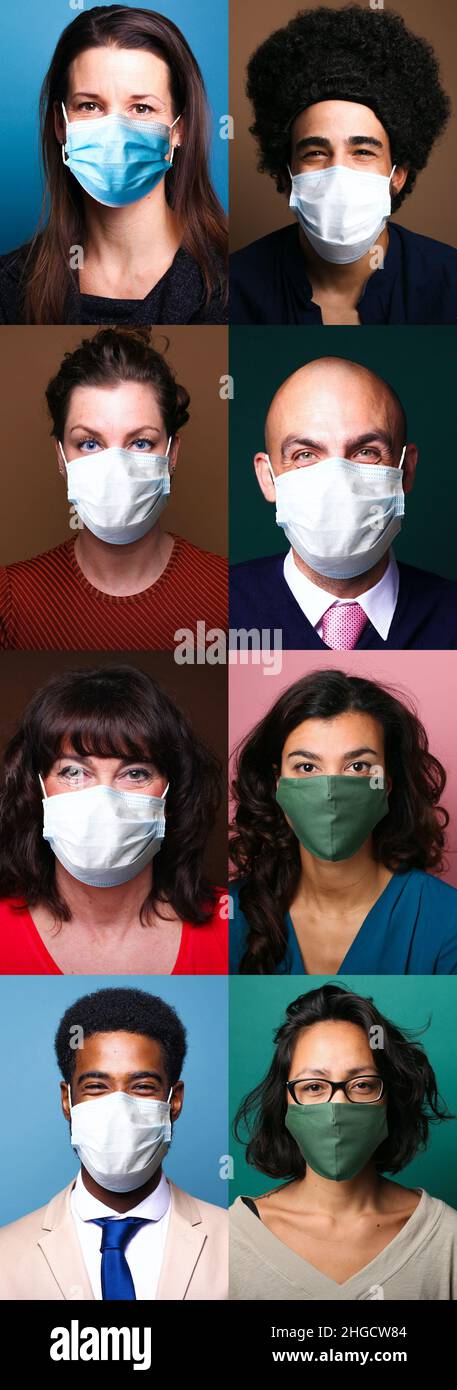 Beautiful people wearing a mouth mask Stock Photo - Alamy