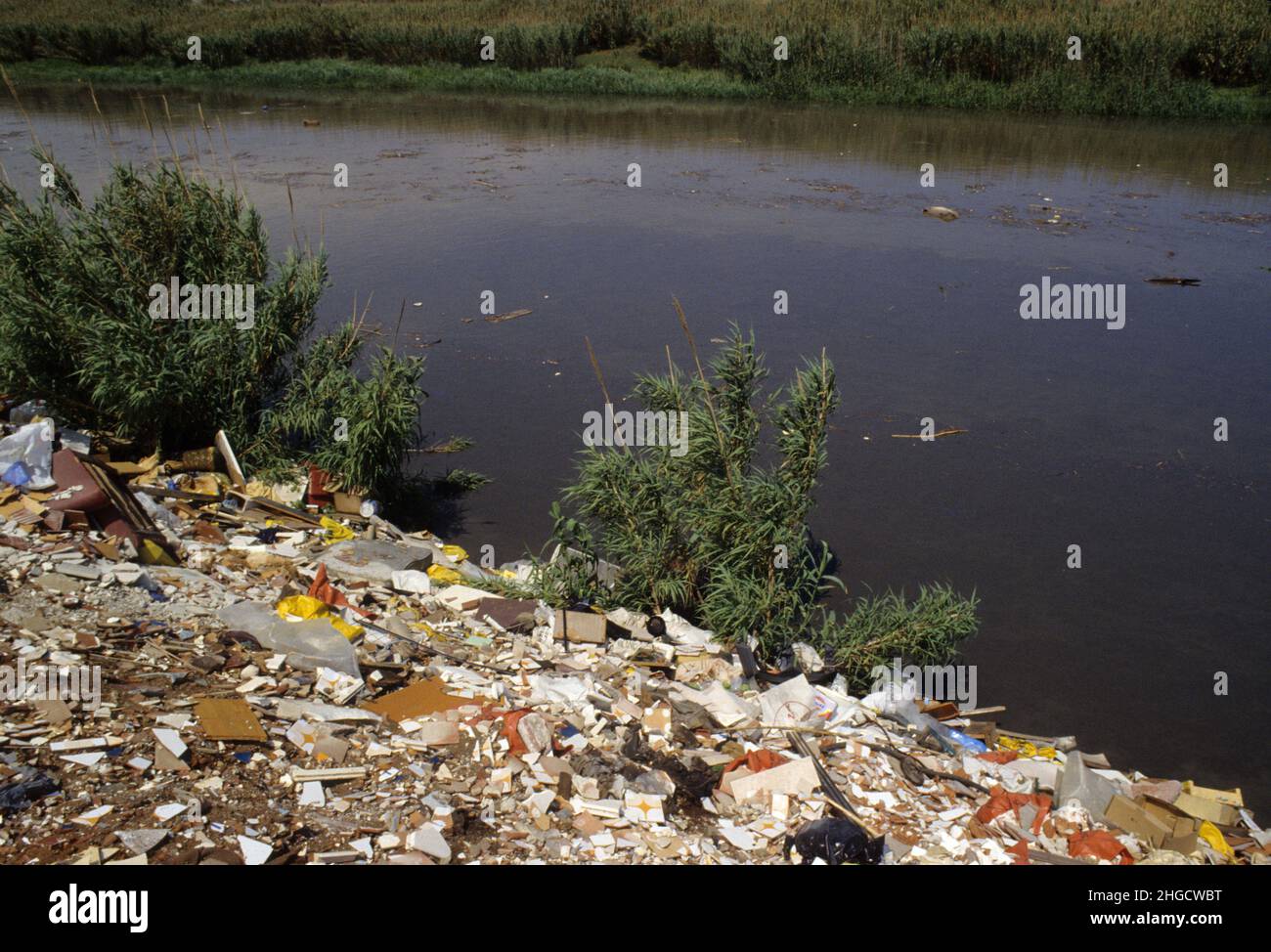 spain catalogne barcelone suburb pollution llobregat river Stock Photo ...